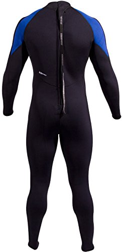 NeoSport Wetsuits Men's XSPAN 7mm Full Jumpsuit, Blue Trim, X-Large - Diving, Snorkeling & Wakeboarding