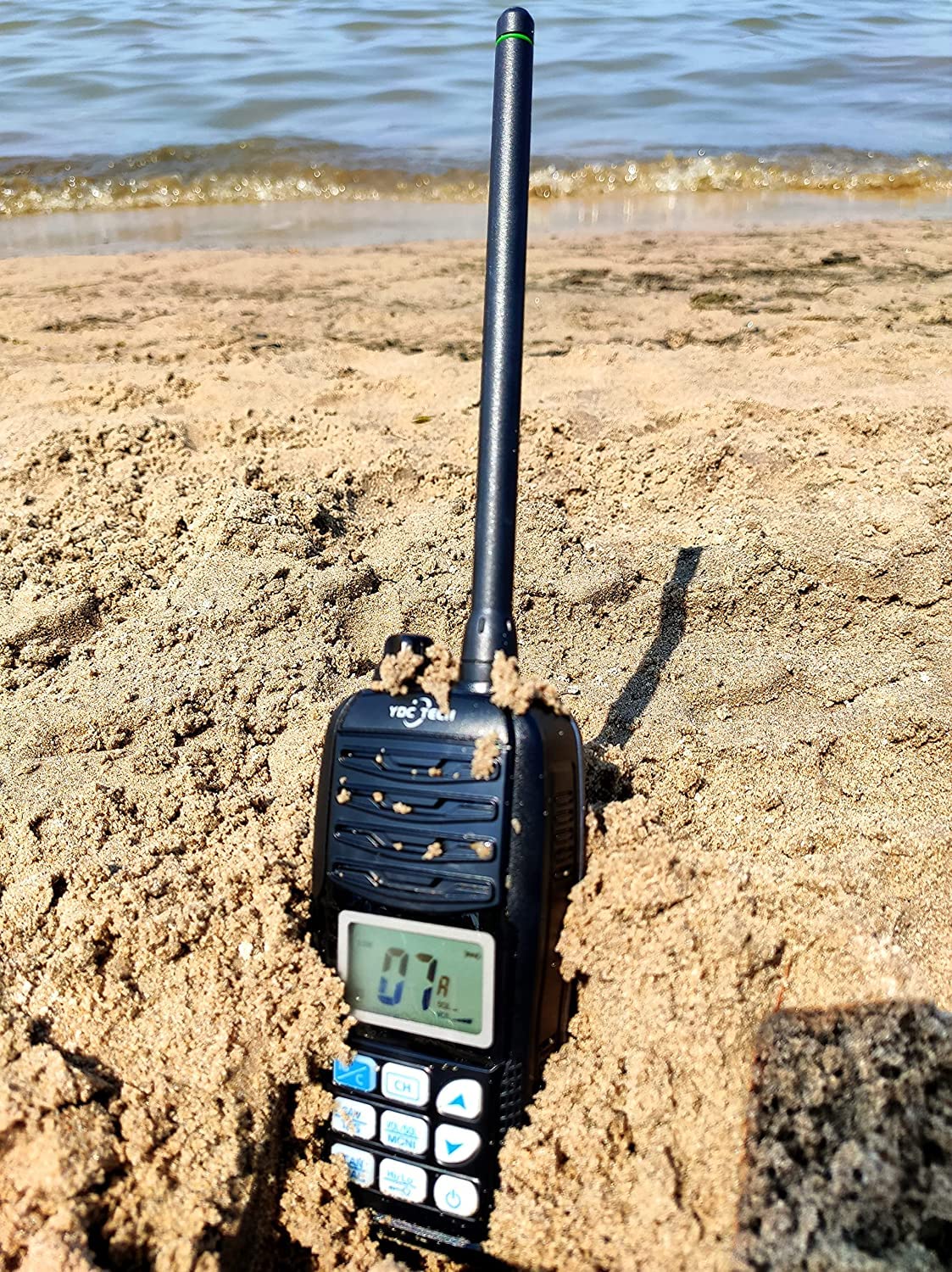 YDC Tech MR-36M Handheld Floating VHF Radio β Submersible, Backlit LCD Display, NOAA Weather, Memory Scan,