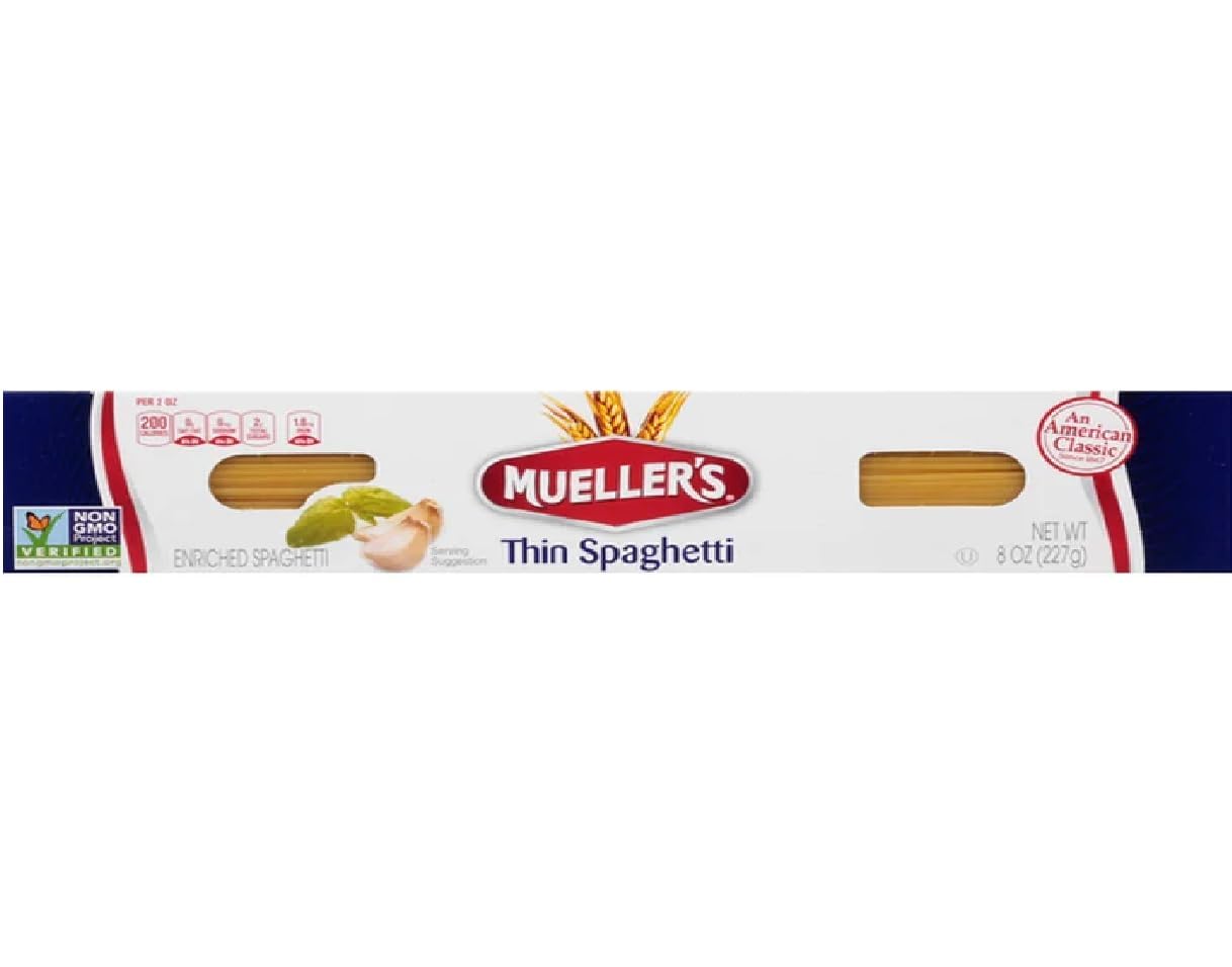 Mueller's Thin Spaghetti Pasta, 8 oz (Pack of 3)