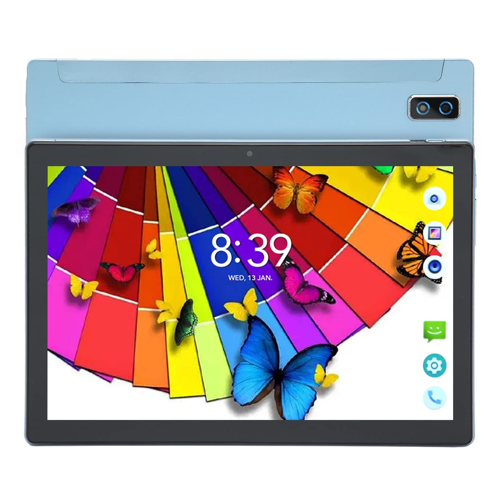Pssopp Tablet PC, Gaming Tablet 8800mAh 3 Card Slots with Keyboard and Mouse for School (Blue)