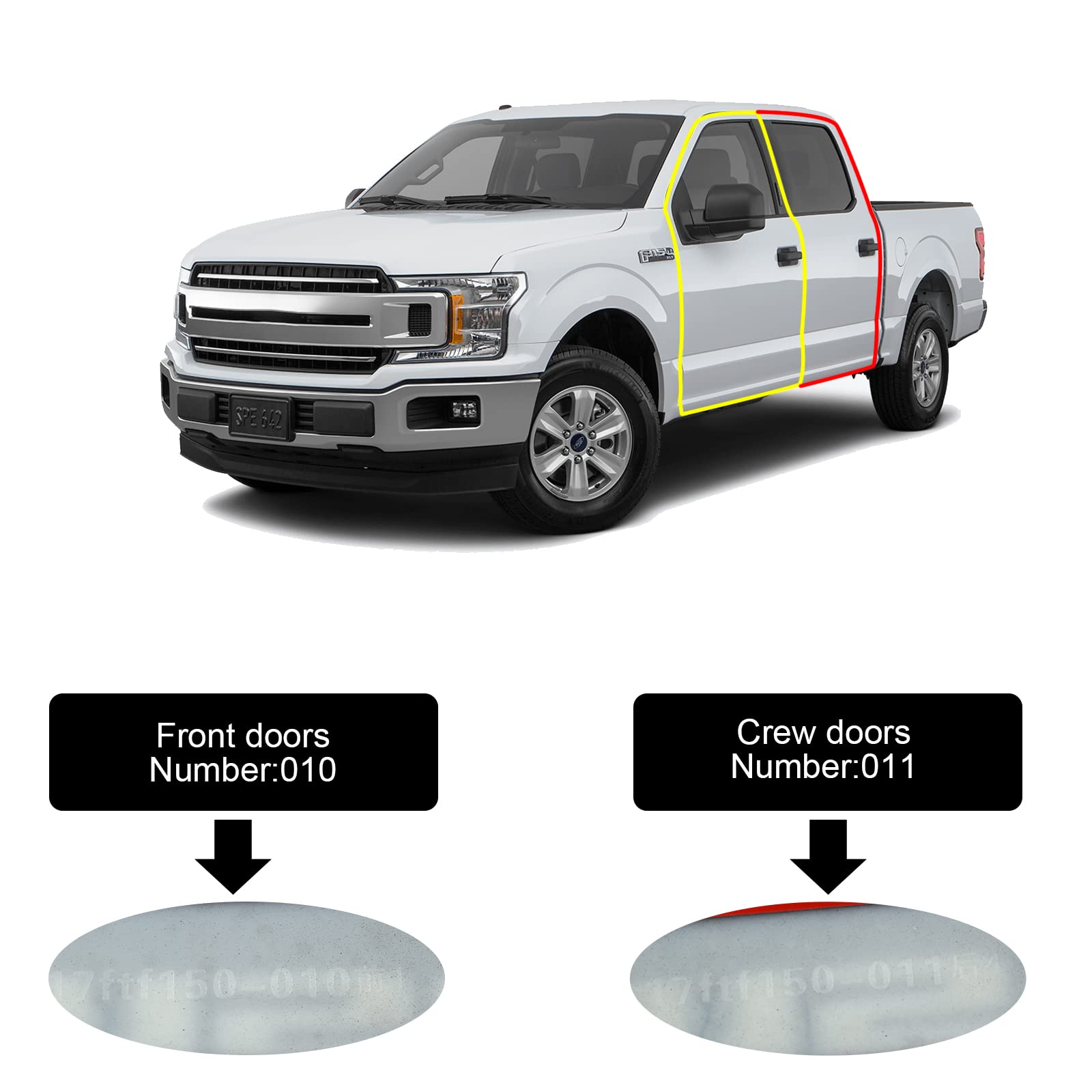 sportuli Carbon Fiber Inner Door Handle Cover Trim Kit Interior Decoration Replace for Ford F150 2015-2020