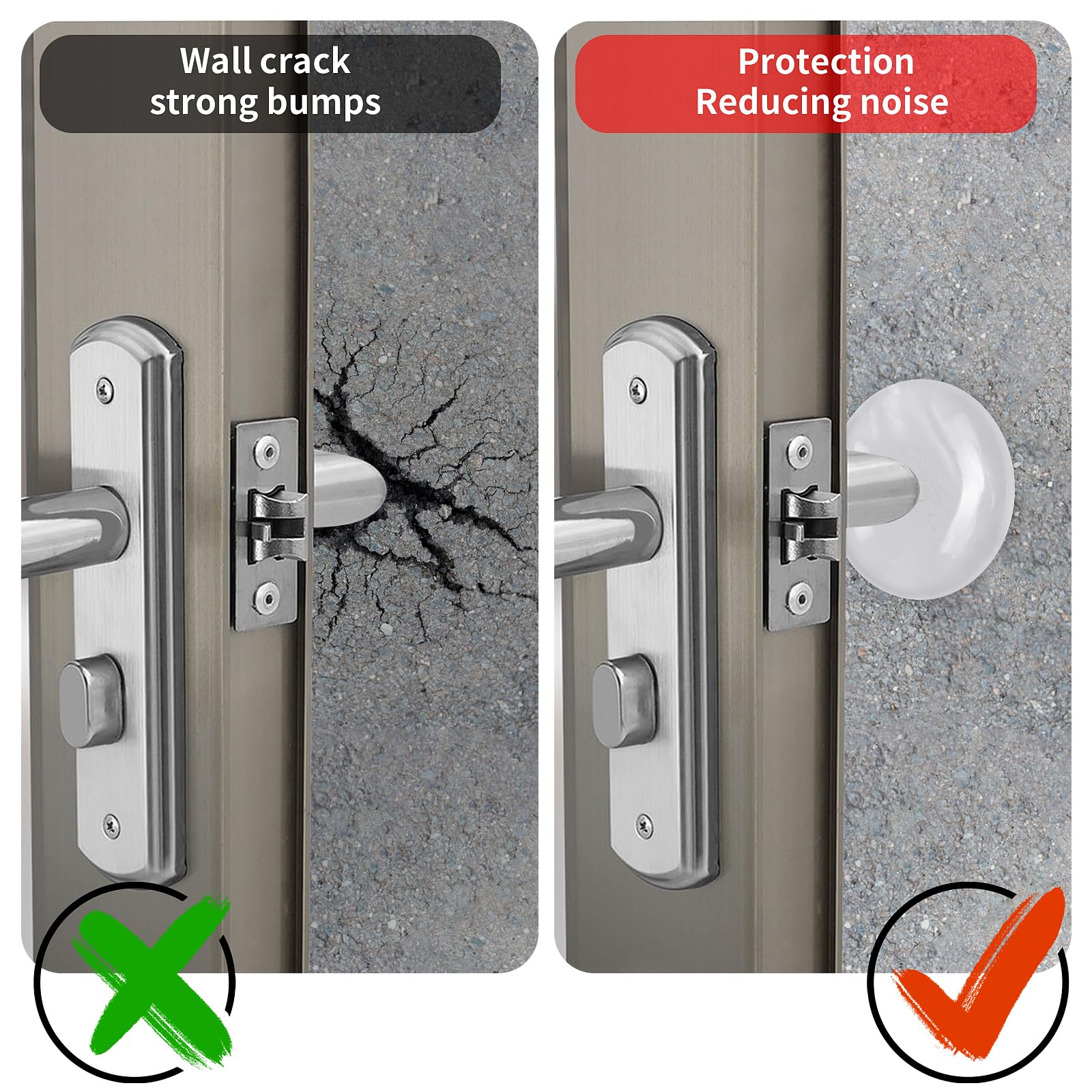 Sibba 6PCS Door Stopper Wall Protector, Reusable Transparent Round Soft Door Bumper Pad, Strong Self-Adhesive Door Bumpers for Home Office Wall Protect (2 Inches)