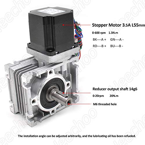 Worm Gear Nema23 Stepper Motor 3.5A L2.1inch Gearbox Ratio 30:1 Speed Reducer for CNC DIY Router