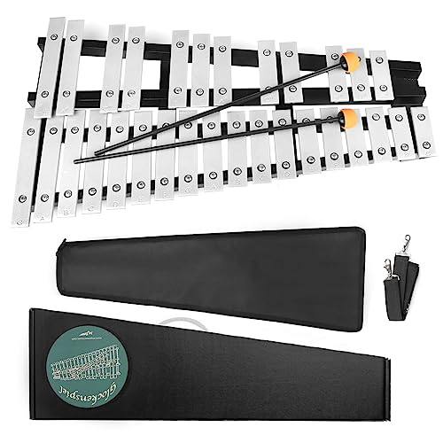 Mr.Power 30 NOTES Foldable Glockenspiel Xylophone Vibraphone Percussion Instrument Musical Instrument with Mallet, Mallet Mute Cover, Carrying Bag, Carrying Box