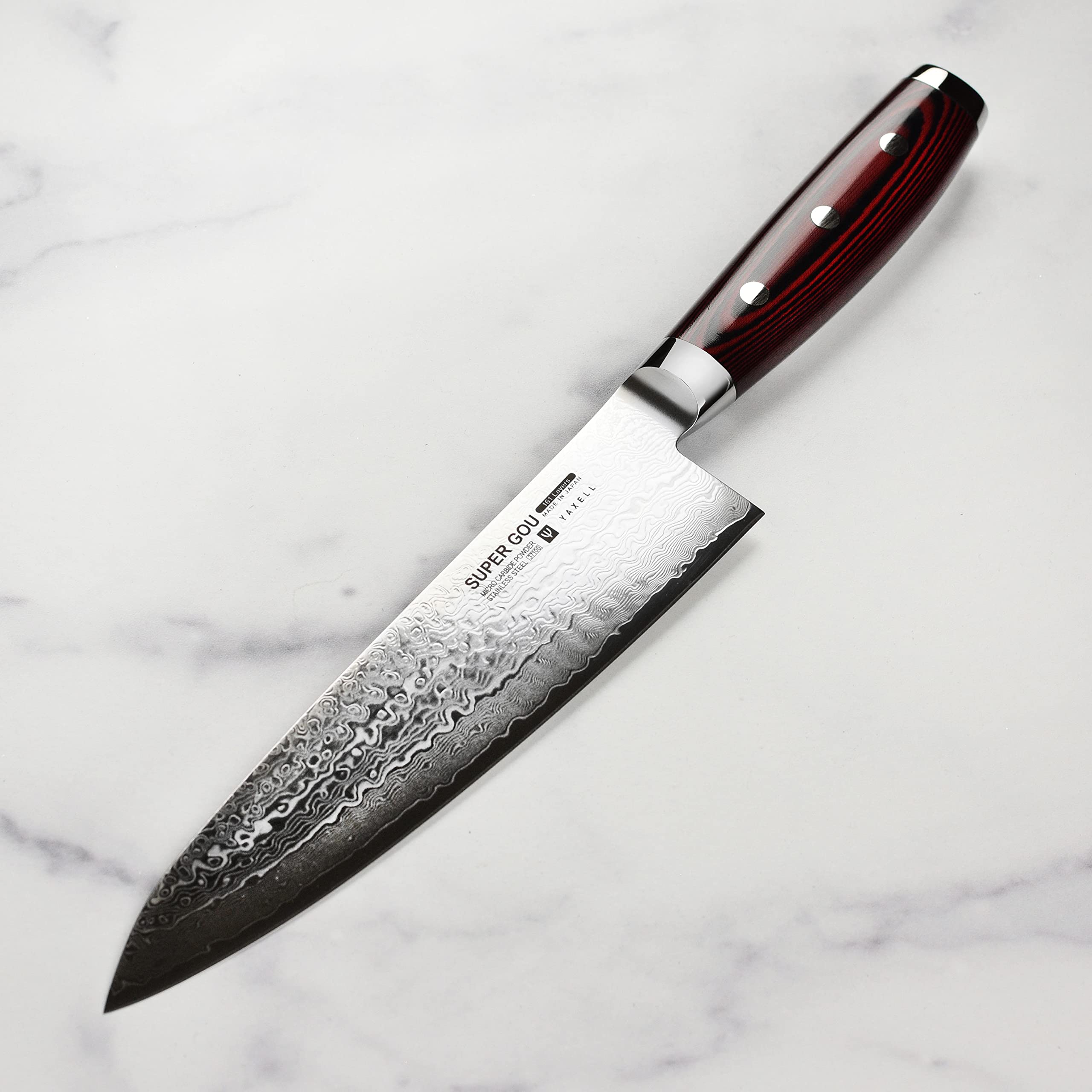 Yaxell Super Gou 8" Chef's Knife - Made in Japan - 161 Layers SG2 Stainless Damascus
