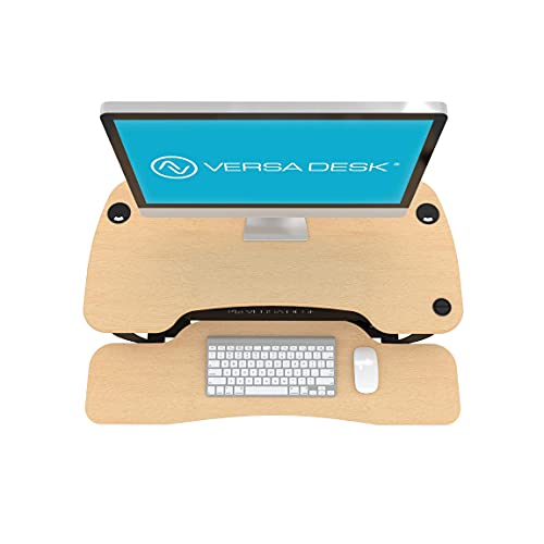 Power Pro Electric Height-Adjustable Desk Riser by VersaTables | USA Manufactured | Standing Desk Converter | Sit to Stand Desktop with Keyboard + Mouse Tray | 36"x 24" | Black