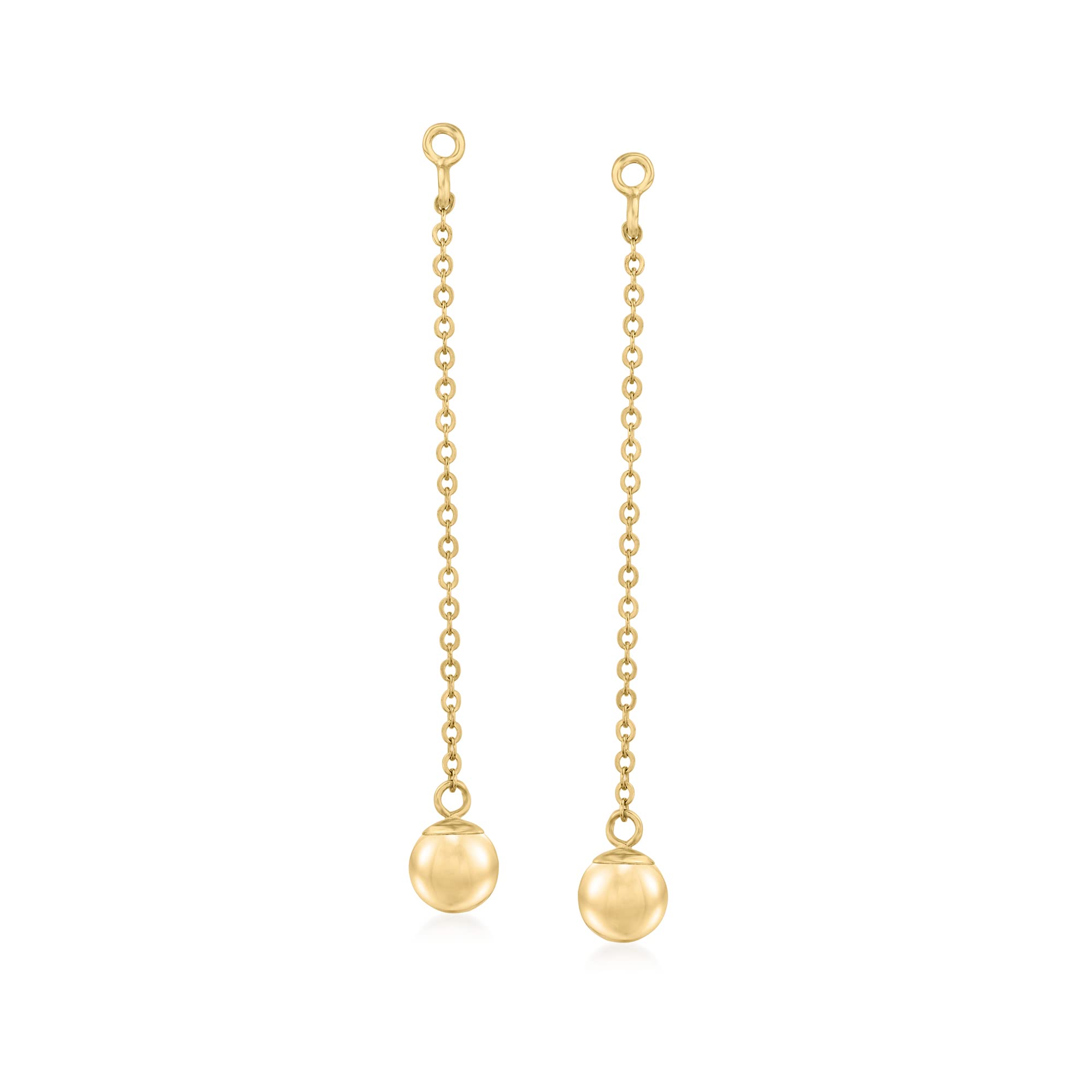 Ross-Simons 14kt Yellow Gold 6mm Ball Drop Earring Jackets