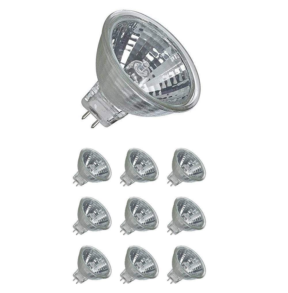 MR16 GU5.3 Fitting Bi Pin Base Halogen Light Bulb Spot Light Replacement Ac Dc 24V Back Pin Lamp Bulbs for Boats, Yachts, Landscape Lighting or Any Low Volt Down Lights - Warm White, 35W (Pack of 10)