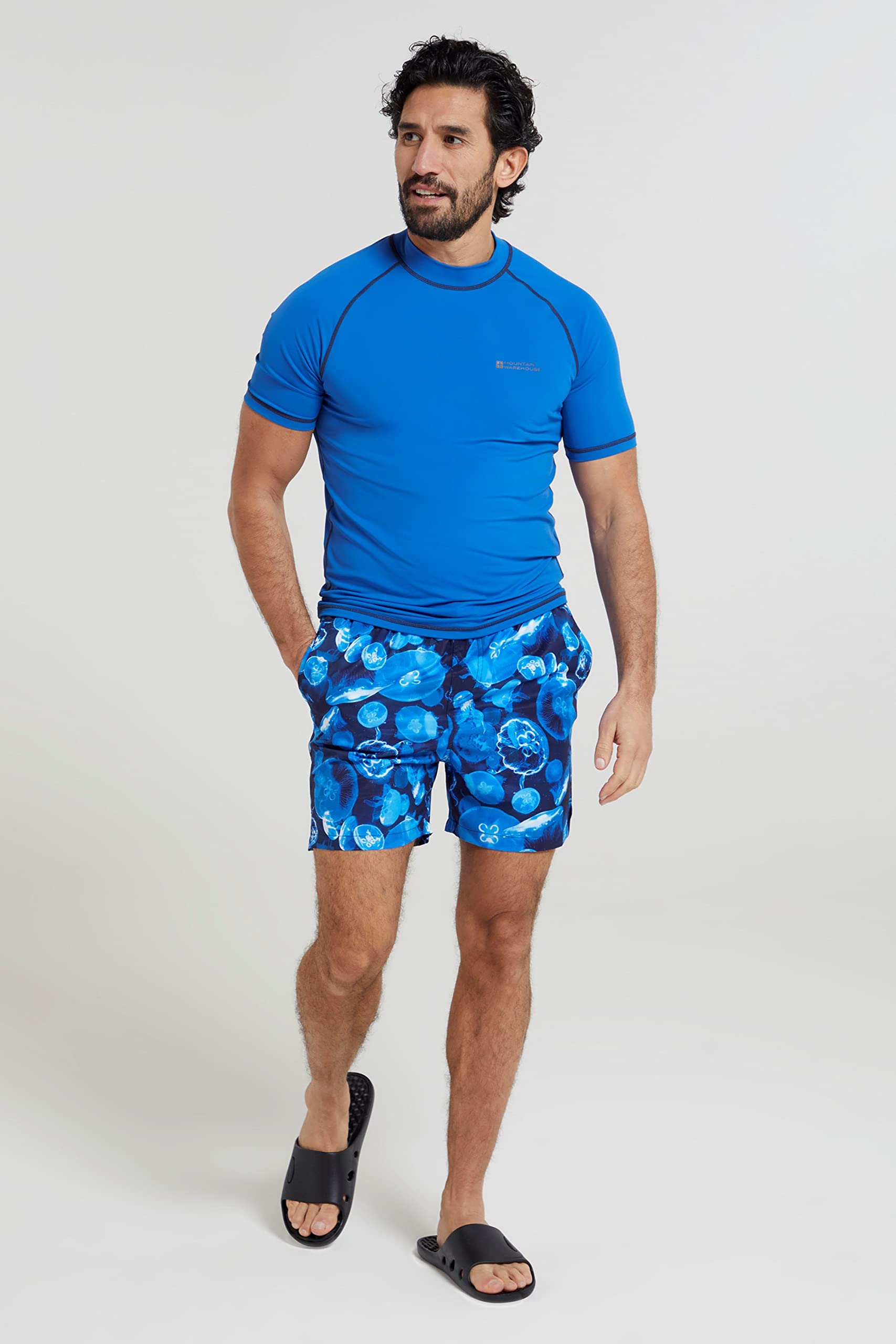 Mountain Warehouse Mens UV Rash Guard - Fast Drying Rash Top Red Medium