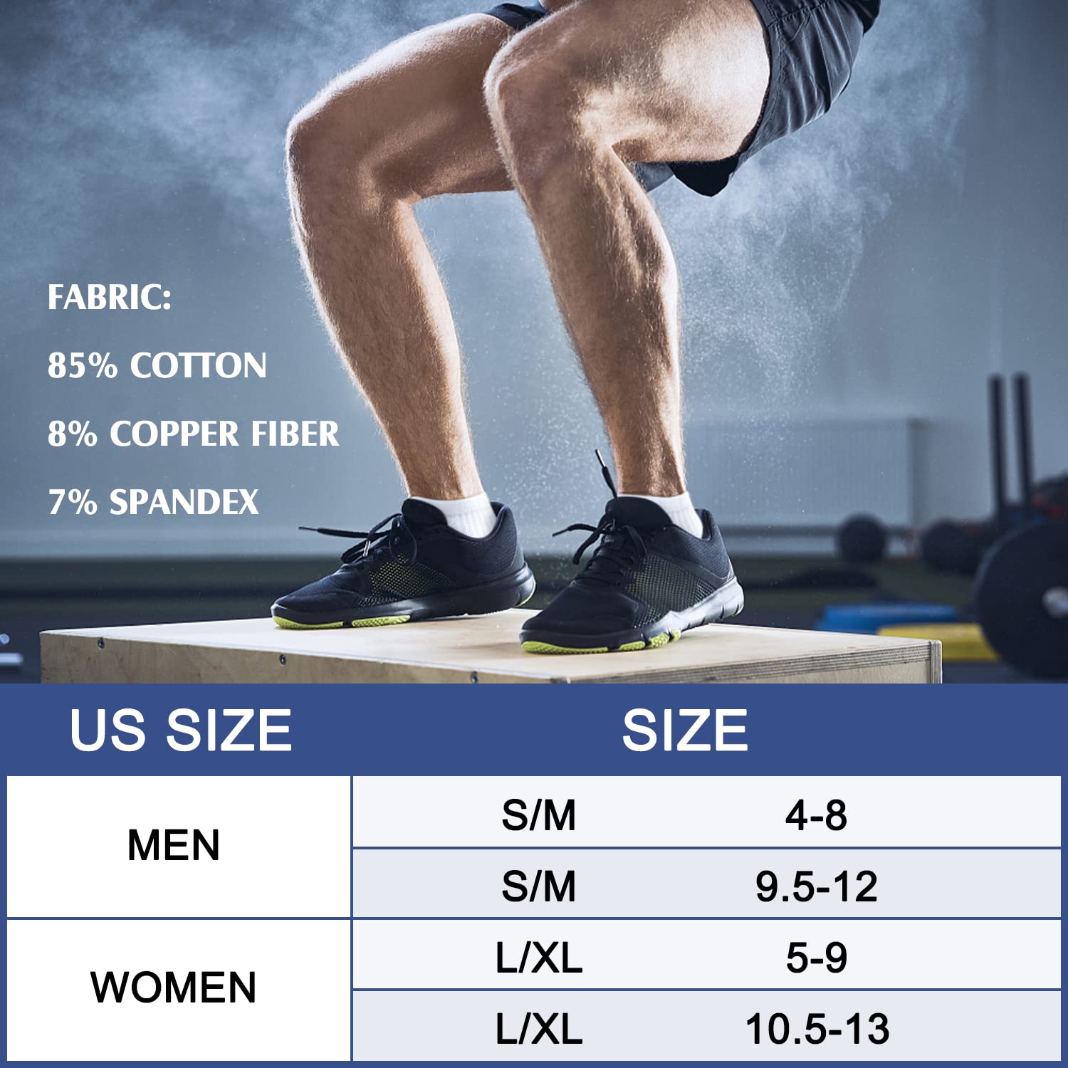 yeuG Copper Compression Socks for Men & Women Circulation- Arch Ankle Support for Athletic Running Medical Cycling (Small-Medium, A05-gray ankle -5 pairs)