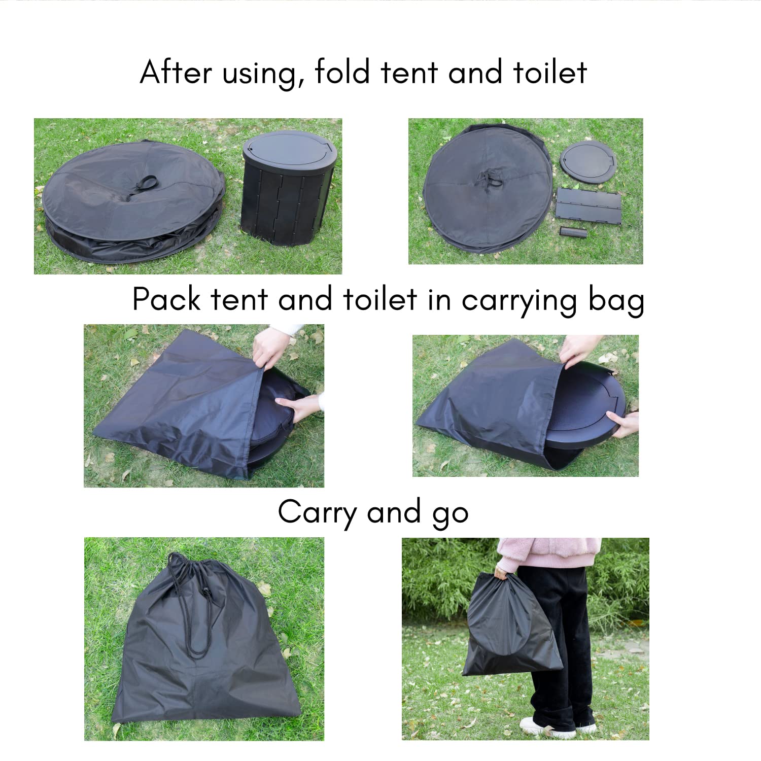 Tents for Camping, Baraiser Pop Up Tent with Portable Toilet, Portable Potty for Camping and Outdoor