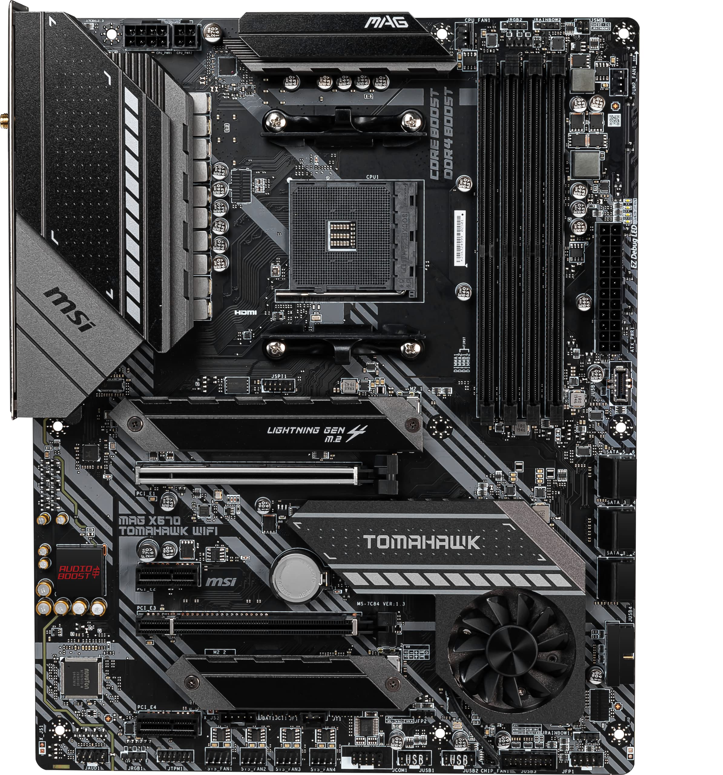 MSI MAG X570 TOMAHAWK WIFI Motherboard (AMD AM4, DDR4, PCIe 4.0, SATA 6Gb/s, M.2, USB 3.2 Gen 2, AC Wi-Fi 6, HDMI, ATX)