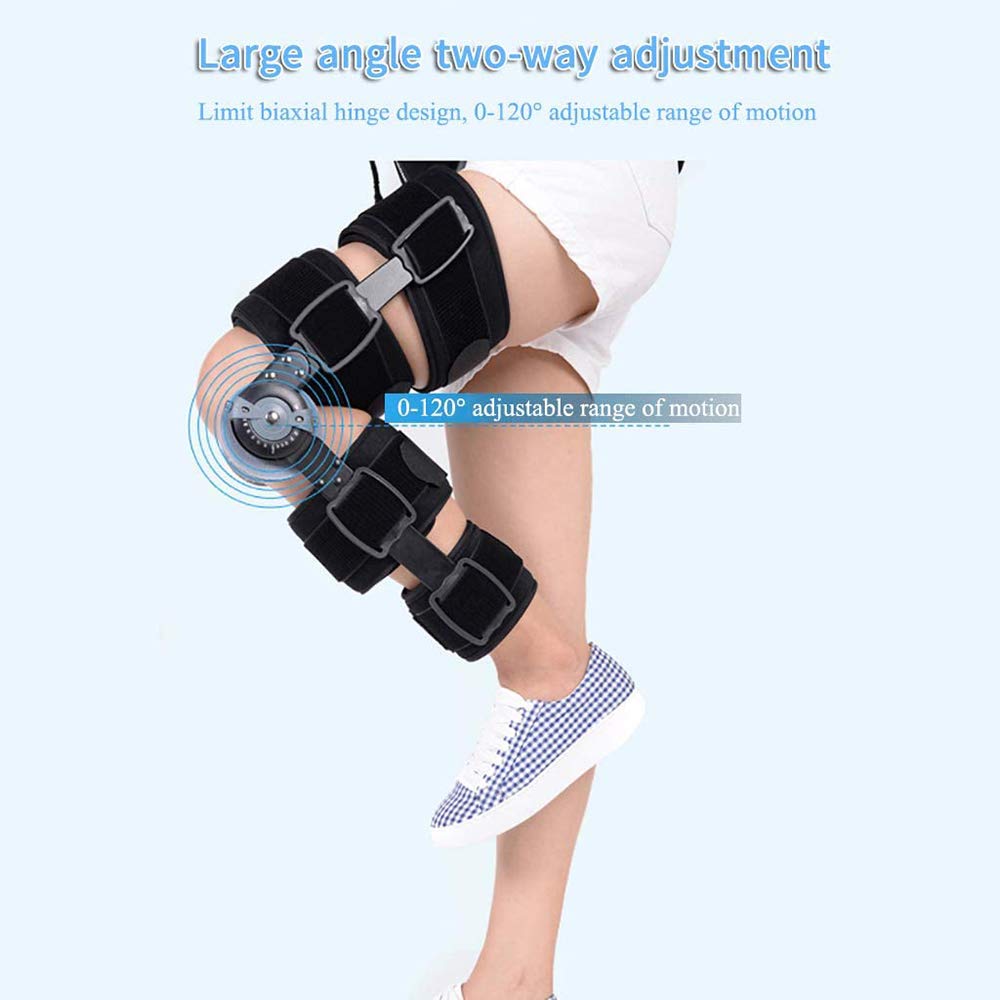 PHASFBJ Knee Joint Fixation, Adjustable Hinged Knee Joint Brace Knee Orthosis Support Knee Joint Stabilizer For Arthritis Joint Pain Meniscus Tear Knee Injury Recovery Fracture Splint,Right,M