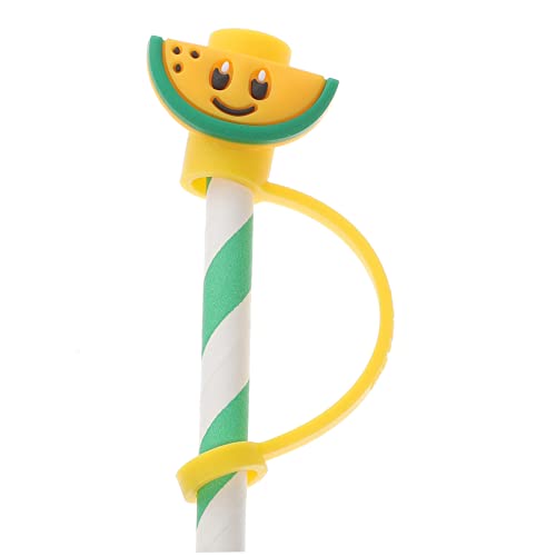 VALICLUD 10pcs Fruit Straw Cap Straw Accessories Straw Toppers for Tumblers Straw Mouth Tips Reusable Straw Tips Covers Juice Hat Straws for Kids Straw Covers Cap Cartoon Child Drinks Pvc