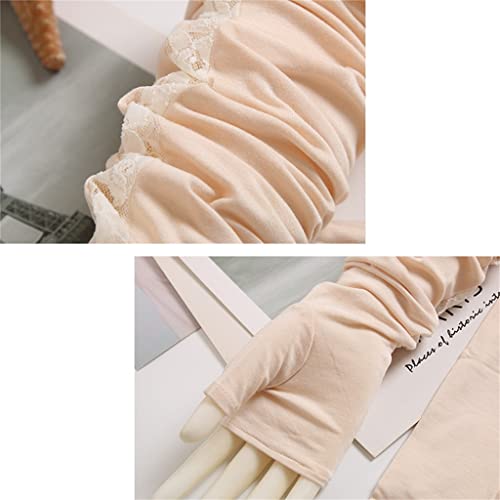 Thin Elastic Ice Sleeves Summer Driving Half Finger Long Arm Sleeve Female Lace Stitching Cycling (Color : C, Size : 54 * 16 * 24cm)