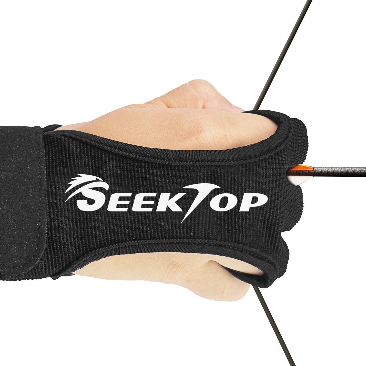 Seektop Archery Gloves Adjustable Archery Back Arrow Quiver Holder for Youth Adults (L+Camo)