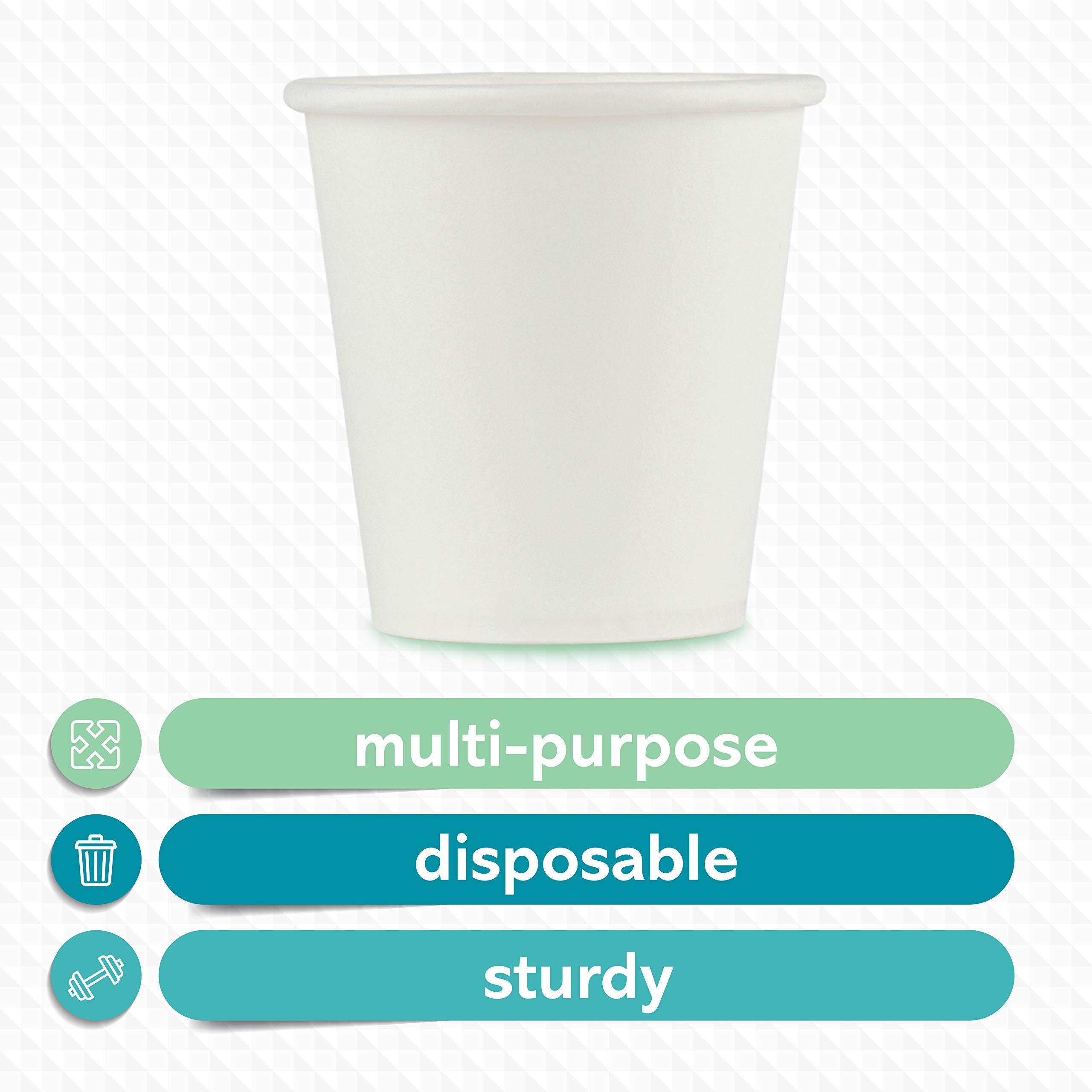 PLASTICPRO [100 Pack] 3 ounce Paper Hot Cups Disposable Coffee Cup for Bathroom, Espresso, Mouthwash Cups