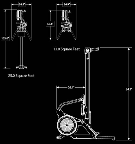 SKI-Row (v1.1) Combination (2 in 1) Ski-Trainer and Rowing Machine with AIR + Available Magnetic Resistance, Compact Footprint, Folds for Easy Storage, Total Body Workout