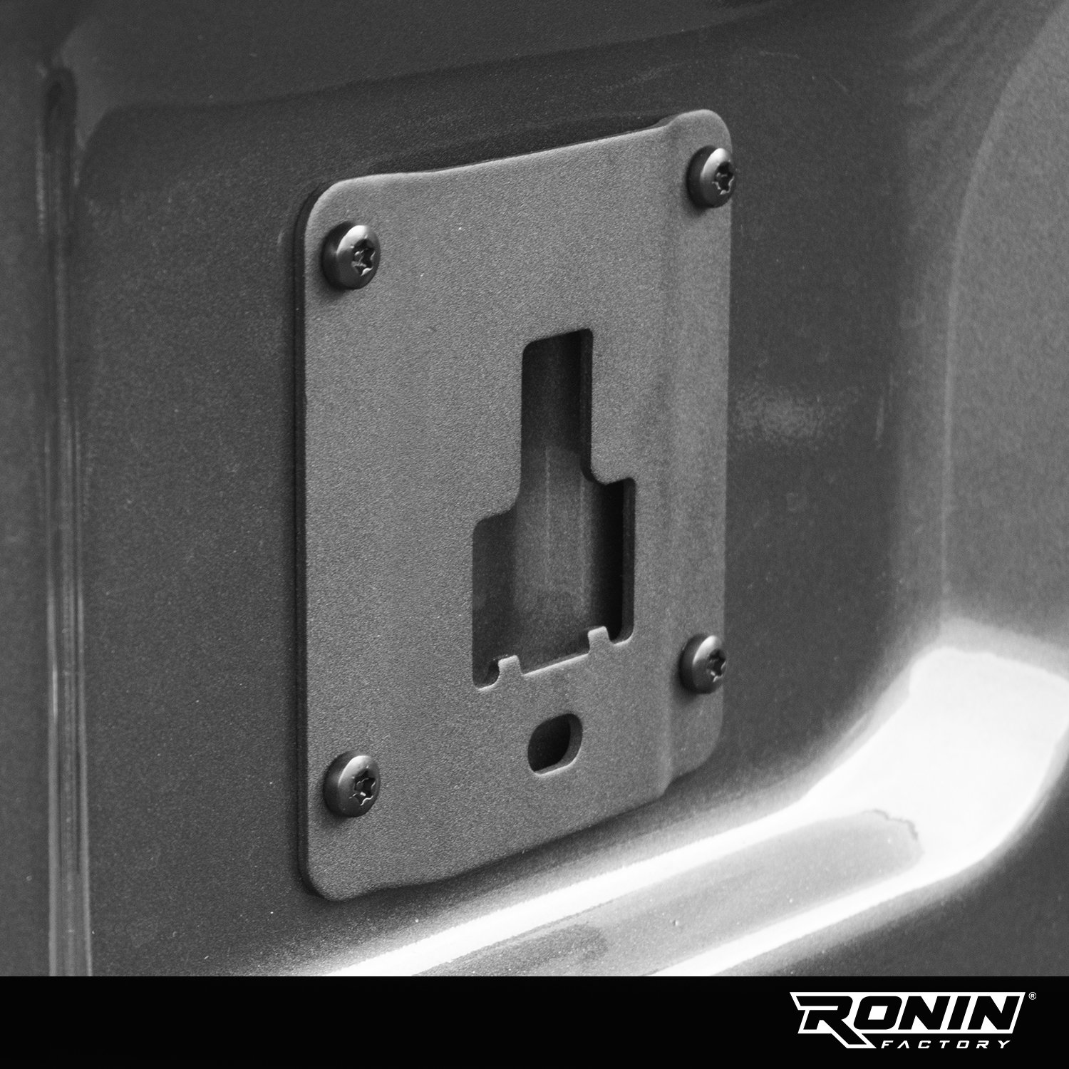 RONIN FACTORY Set of 4 Boxlink Cleats & 4 Tie Down Bracket Plates for Ford F150 F250 Raptor Combo Pack - All Hardware Included - 4 Ratchet Strap Anchor Points