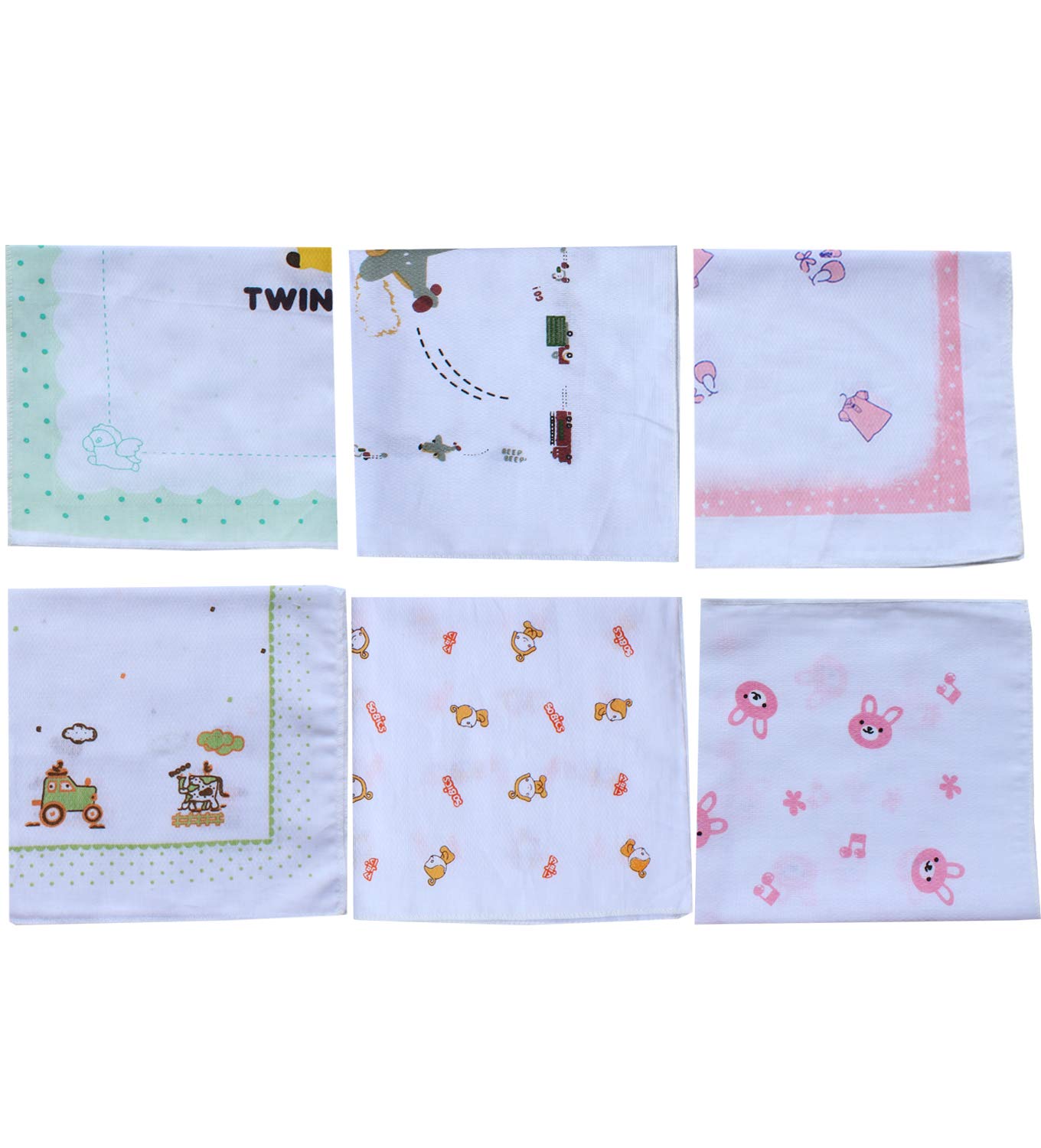 New Cute 100% Cotton Boys/Girls Hankerchiefs 35CM X 35CM Pack