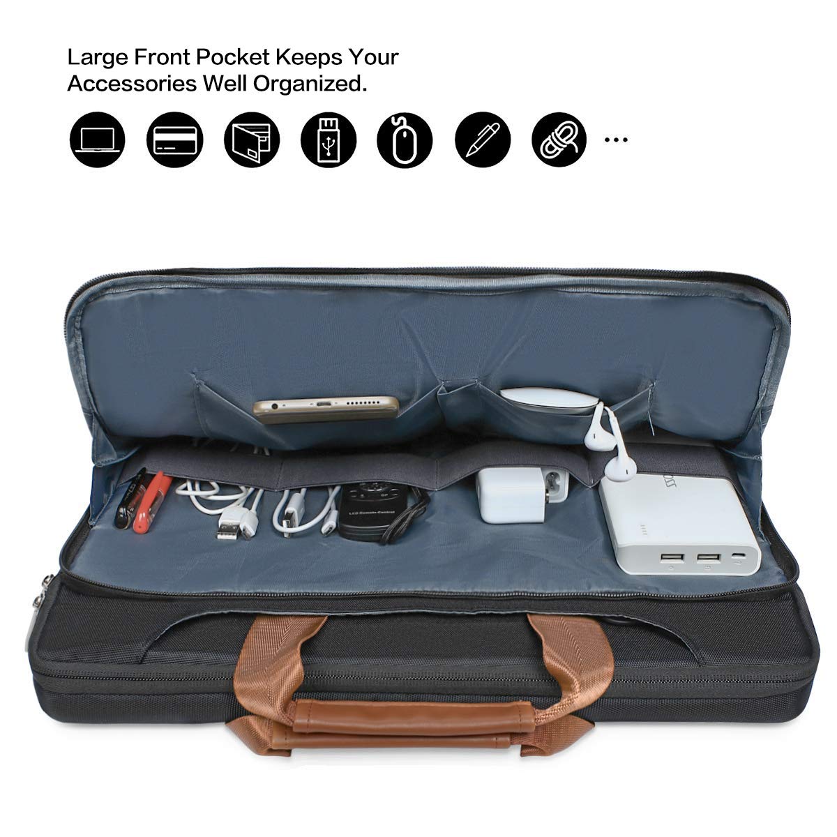 MOSISO 360 Protective Laptop Shoulder Bag Compatible with MacBook Pro 16 inch A2141/Pro Retina A1398, 15-15.6 inch Notebook, Briefcase Sleeve with Back Trolley Belt, Black