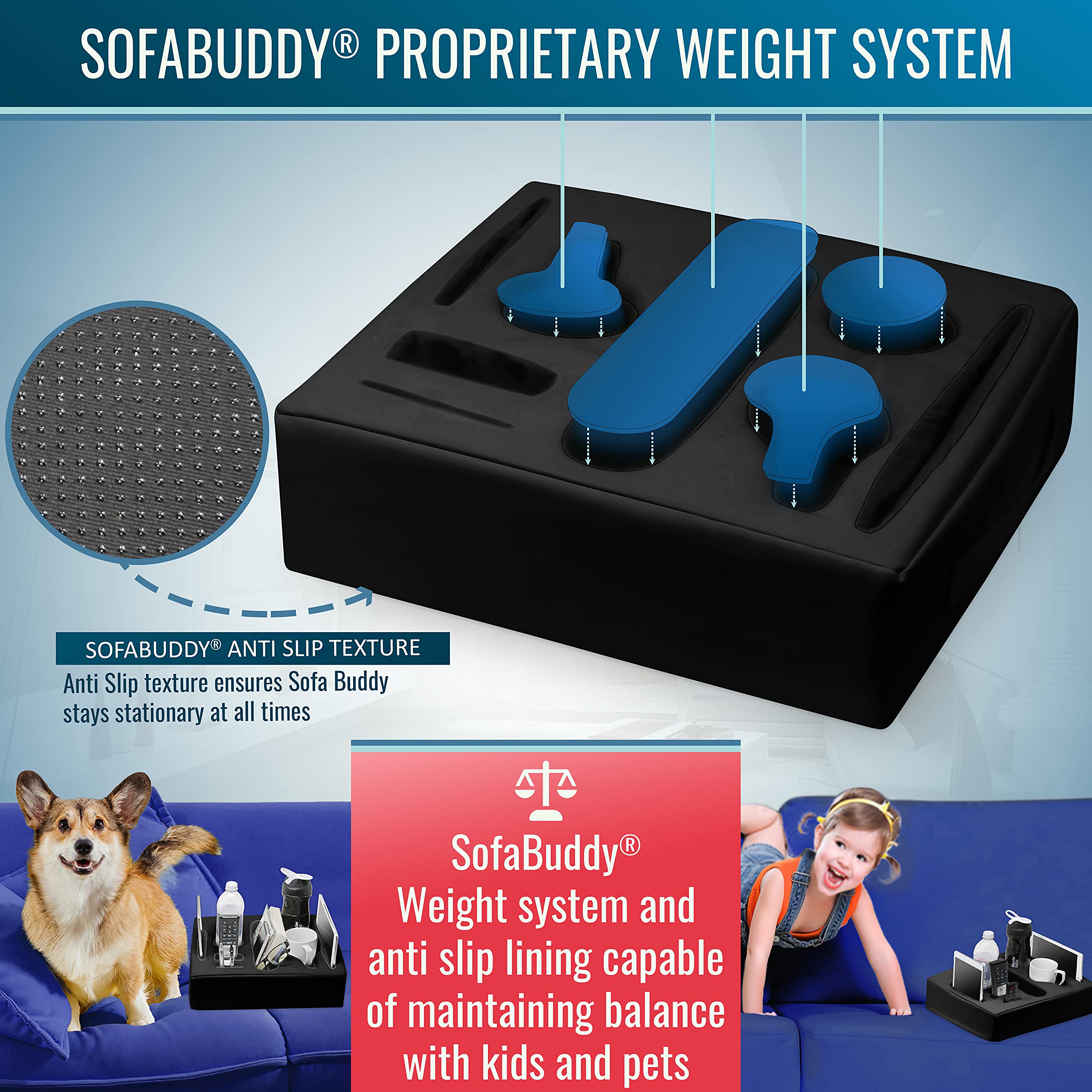 Sofa Buddy - Convenient Couch Cup Holder, Couch Caddy, Sofa Cup Holder. The Perfect Couch Accessory