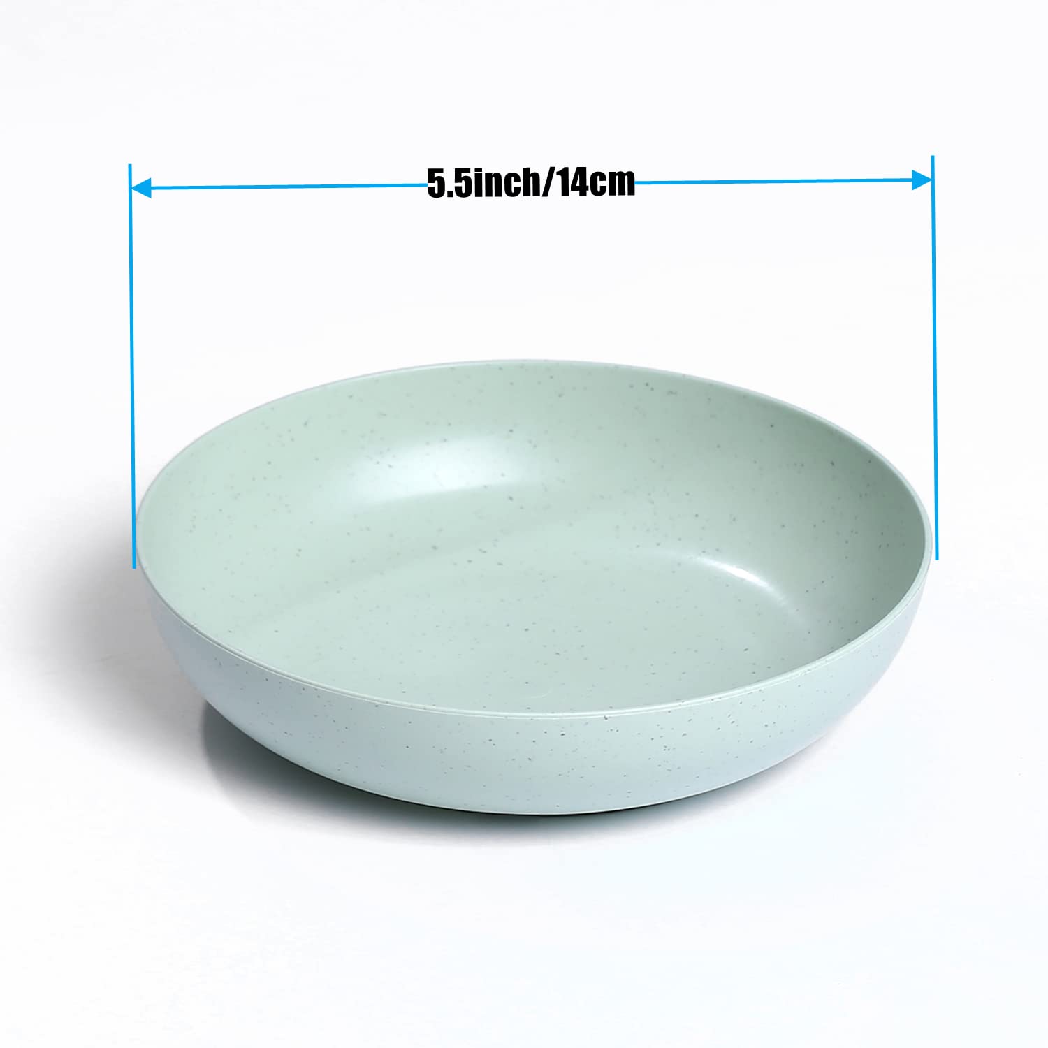 WANBY Plastic Plates 10 Pcs Lightweight 5.6" Plastic Plates Unbreakable Dinner Dishes Plates Set Dishwasher & Microwave Safe