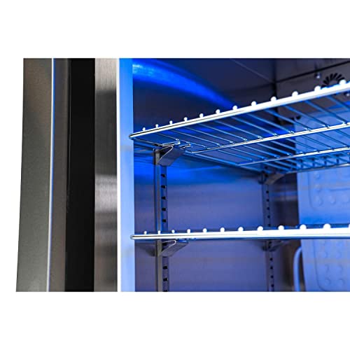 Mont Alpi MASF-BSS Black Stainless Steel Modular Beverage Center Fridge Cabinet 2.7 Cubic Feet Wine Cooler Outdoor Rated Lockable Refrigerator with Blue LED Lighting