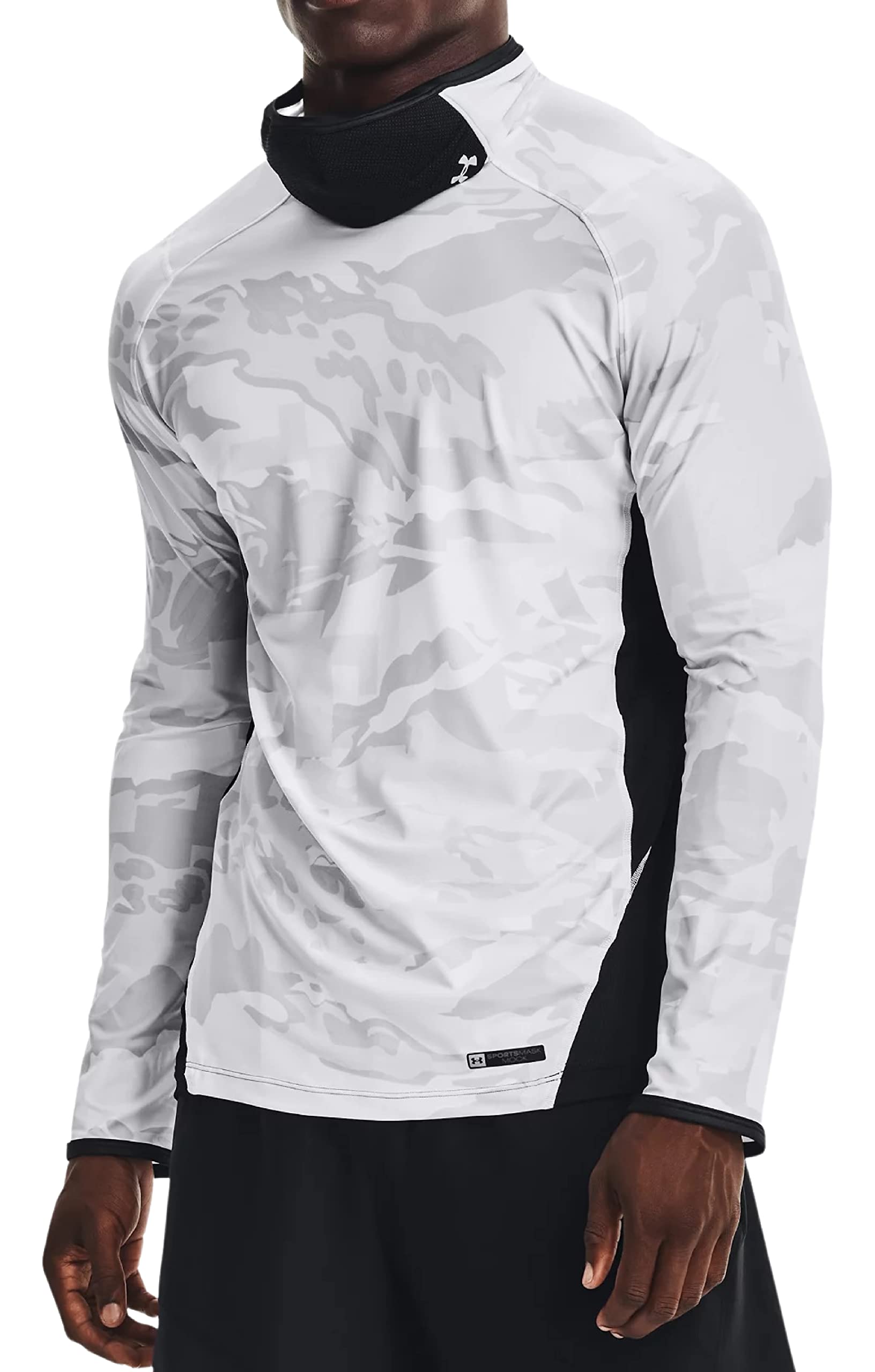 Under Armour Men's HeatGear Iso-Chill Mock Long Sleeve Shirt Top 1371284 (Medium) Camo Grey