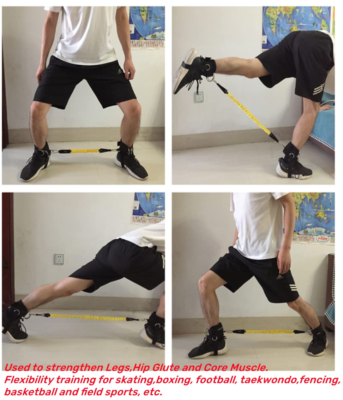 THJJSS Ankle Straps for Cable Machines,Resistance Bands Handles,Adjustable Comfort Fit Men Women Leg Workout Strap,D Handle Cable Attachment Gym Ankle Strap for Cable Machine Pulley System