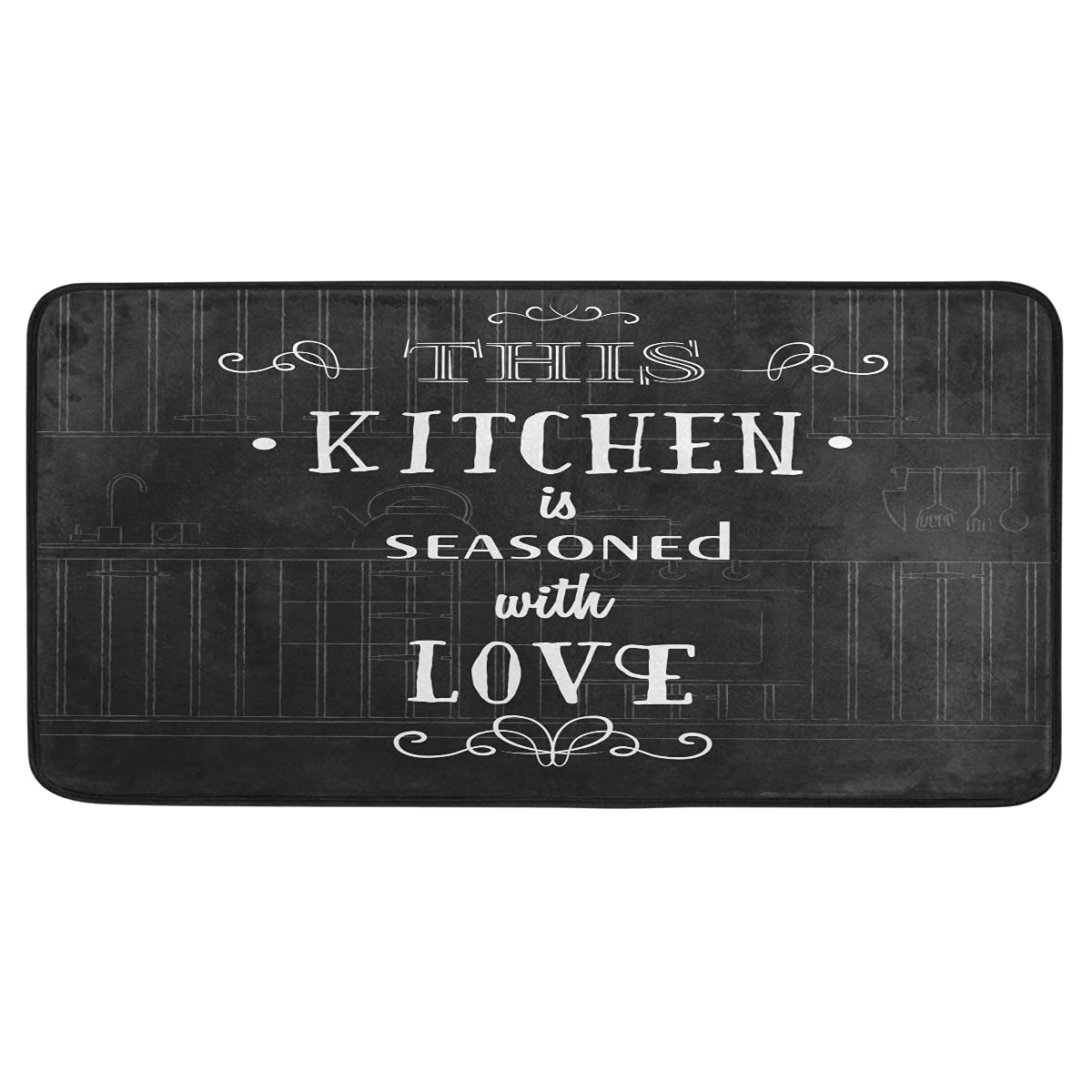 This Kitchen is Seasoned with Love Kitchen Rug Laundry Room Mat Farmhouse Decor Floor Runner Rug Bedroom Porch Doormat 39x20in