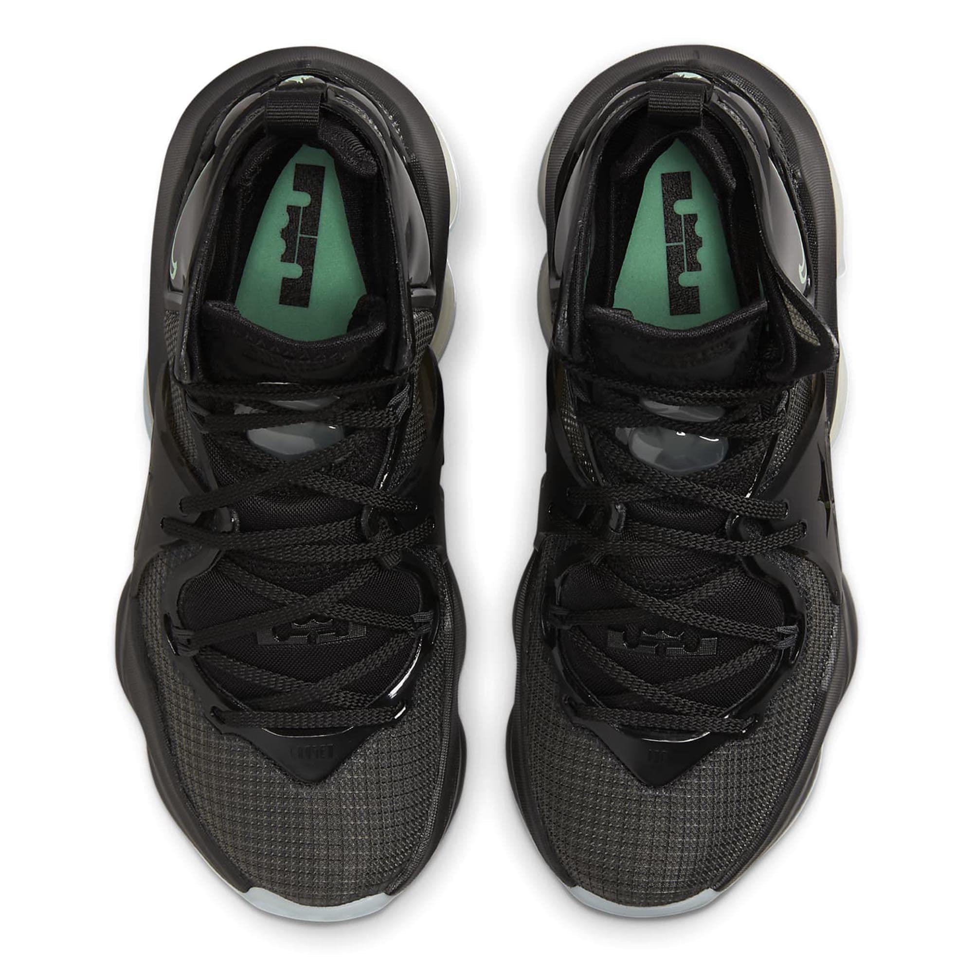 Nike Kids Lebron 19 (GS) Basketball Shoe, Black/Green Glow/Anthracite, 7 US