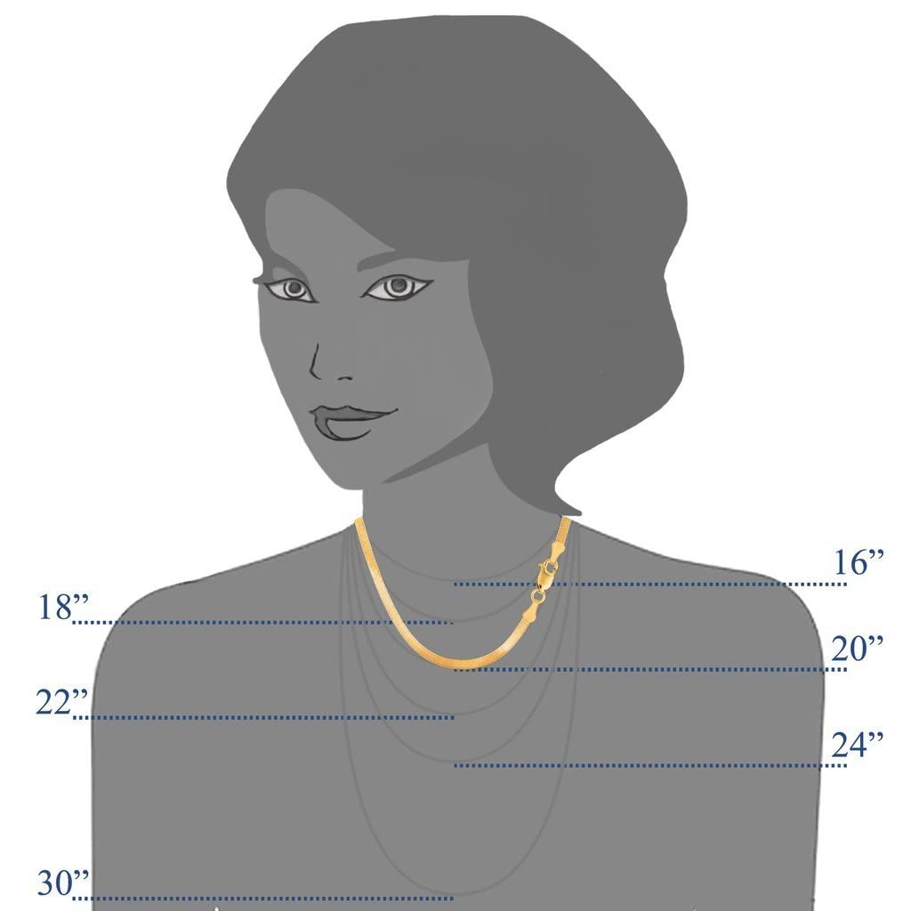 The Diamond Deal 10k SOLID Yellow Gold 2.8mm Herringbone Chain Necklace or Bracelet for Pendants and Charms with Lobster-Claw Clasp (7", 16", 18", 20 inch)