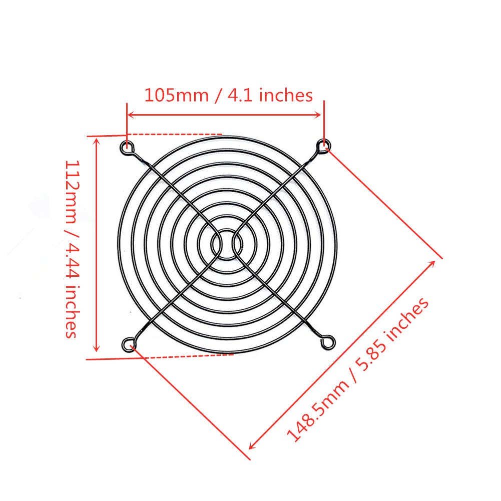 Qiying 5Pcs120mm Black Fan Protect Mesh Grill Fan