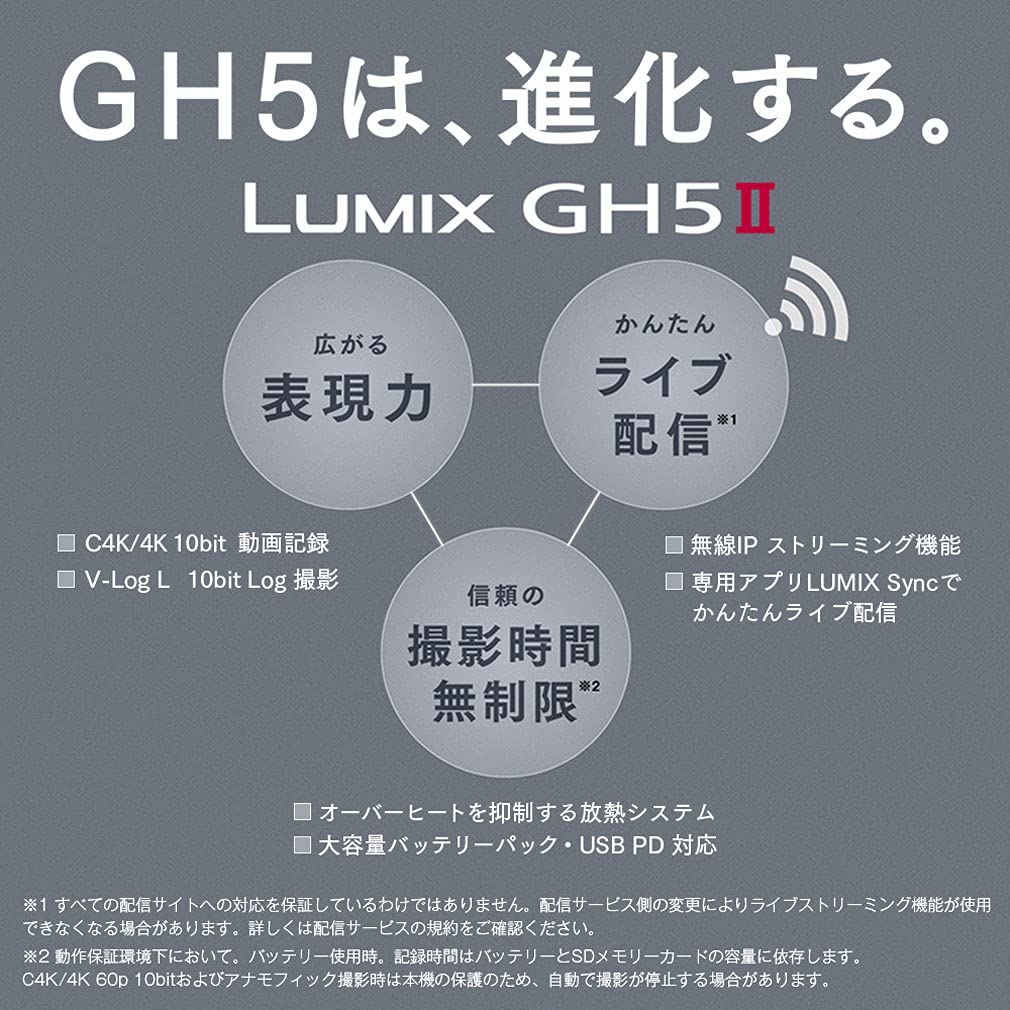 Panasonic DC-GH5M2 LUMIX 5G/4K/Live Support/USB Charging Digital Camera Japan Version (Body only) (Renewed)