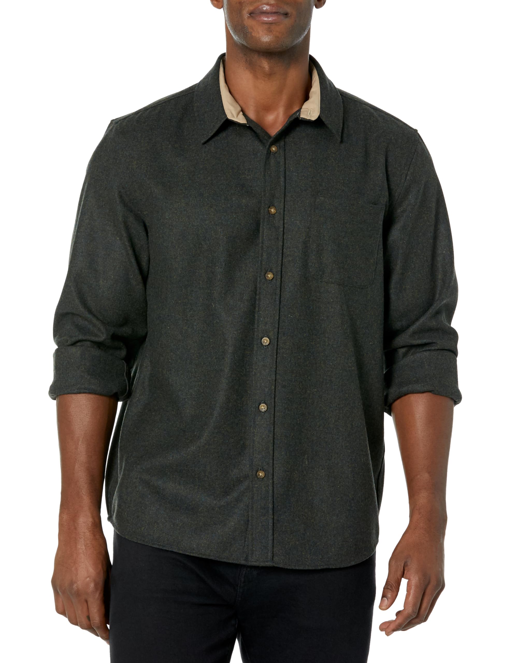 Pendleton Men's Long Sleeve Classic-fit Lodge Shirt, Blue-Green Flannel, Large