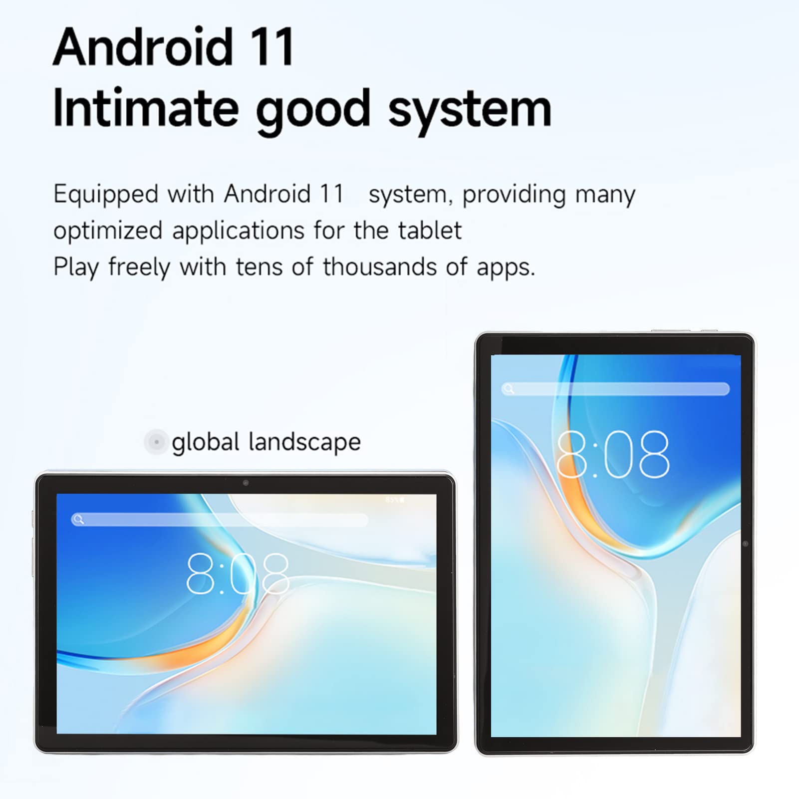 PUSOKEI 10in Tablet for11, 6GB 256GB 5G WiFi 5MP Front 13MP Rear IPS Screen 7000mAh 4G Calling Tablet with Night Reading Mode for Students and Elderly (White)