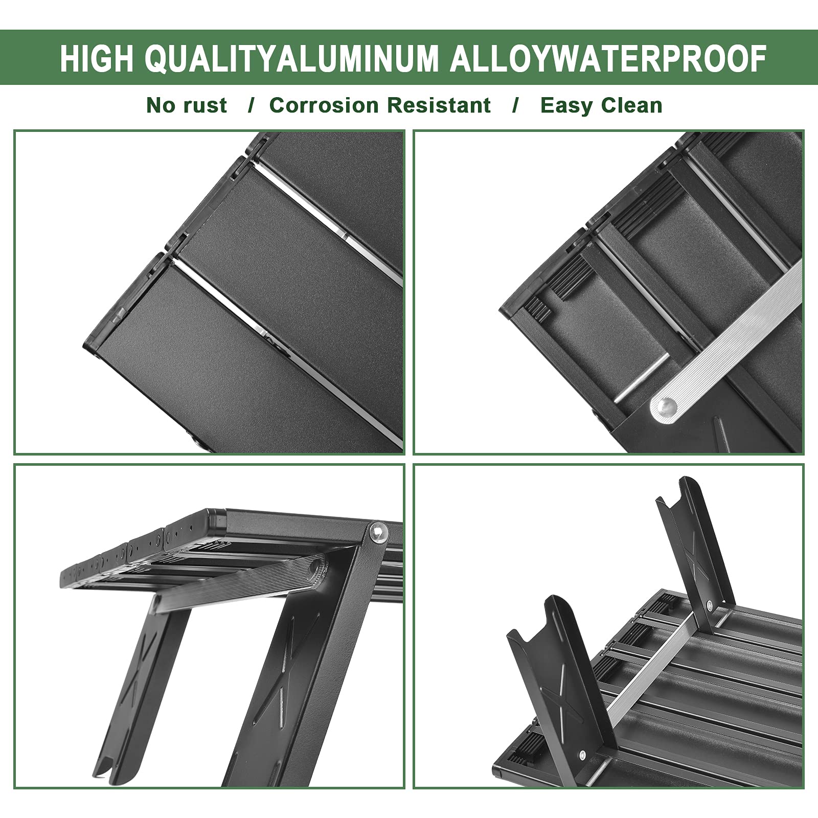 Small Beach Table Folding Aluminium Mini Picnic Table with Carrying Bag Ultralight Compact Portable for Camping Hiking Travel Fishing Accessories