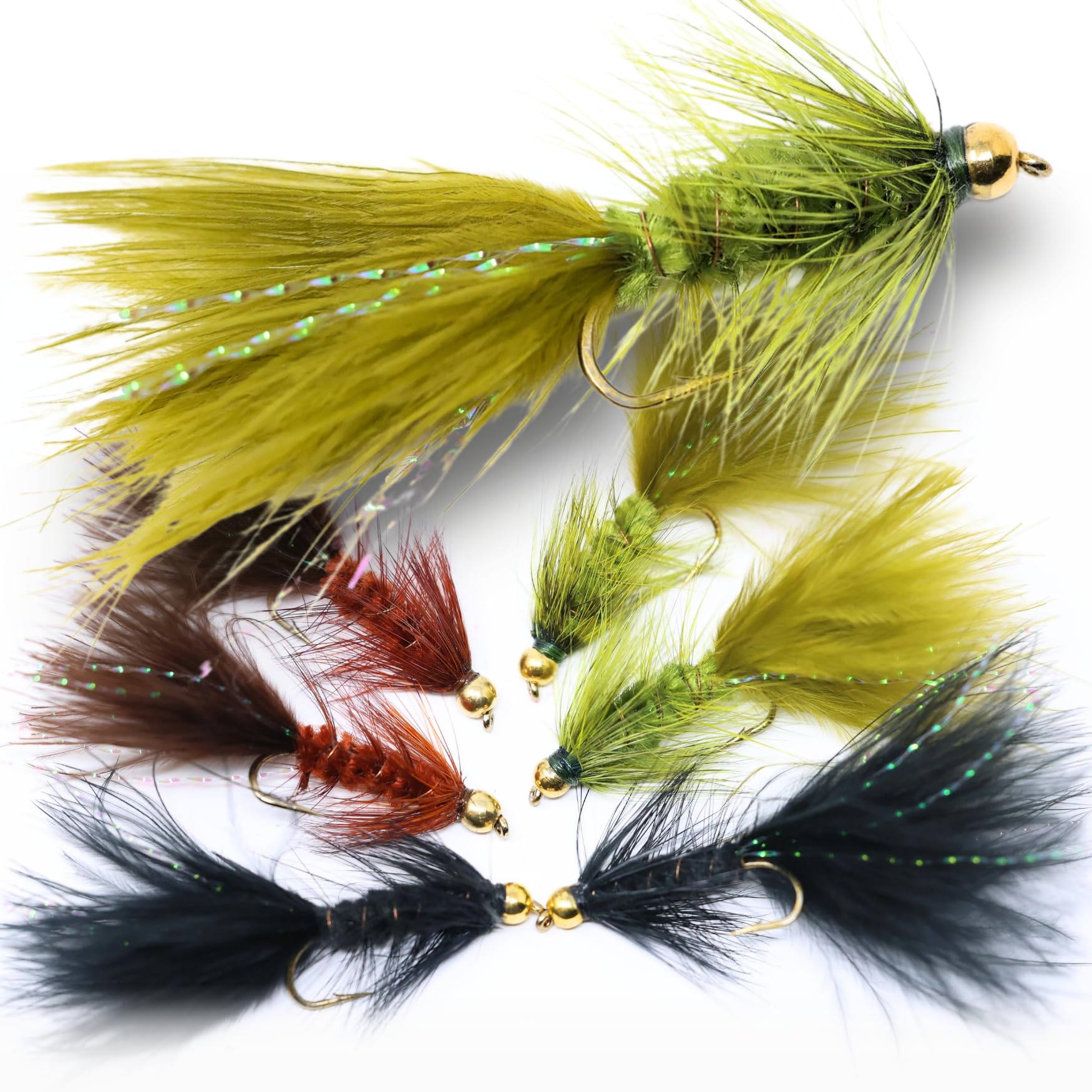 The Fly Crate Woolly Bugger Flies for Trout Fly Fishing Assortment - Size #6 Streamer Fly Fishing Flies (15 Pack - Size #6)