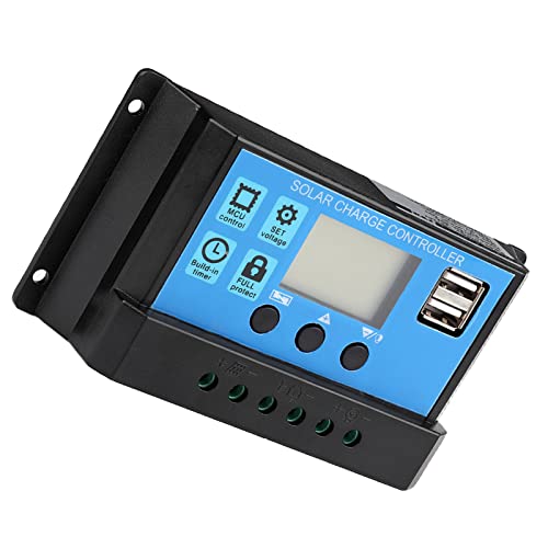 Solar Charge Controller, 60A/50A/40A/30A/20A/10A 24V Auto Solar MPPT Charge Controller 12V Panel PWM Controllers for Solar Panels (60A)
