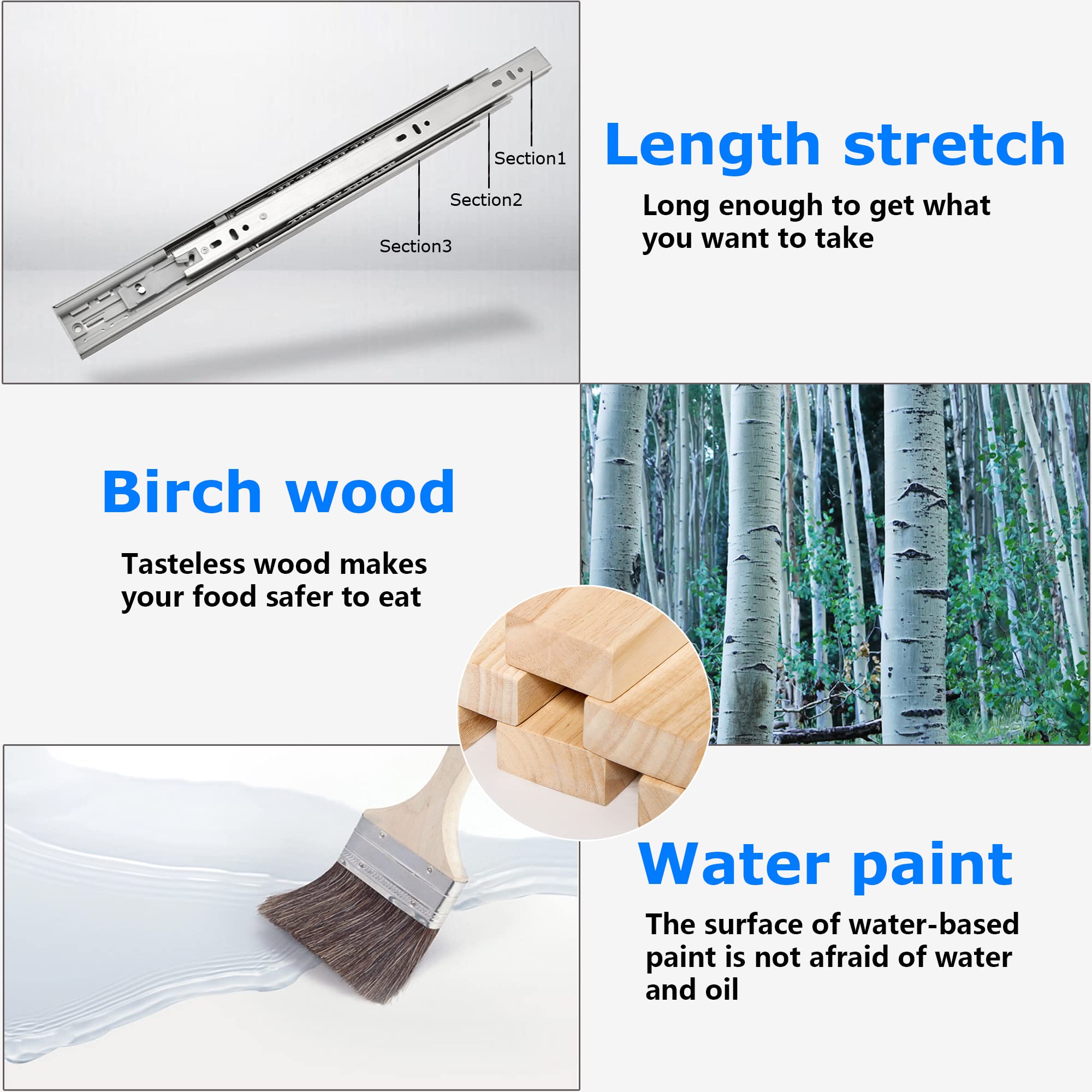 WelFurGeer 17'' Width Pull Out Drawers for Kitchen Cabinets, Cabinet Organizers and Storage, Slide Out Cabinet Drawer, Slide Out Drawer Organizer, Wood Rack for Kitchen, Bathroom (17''W x 21''D)