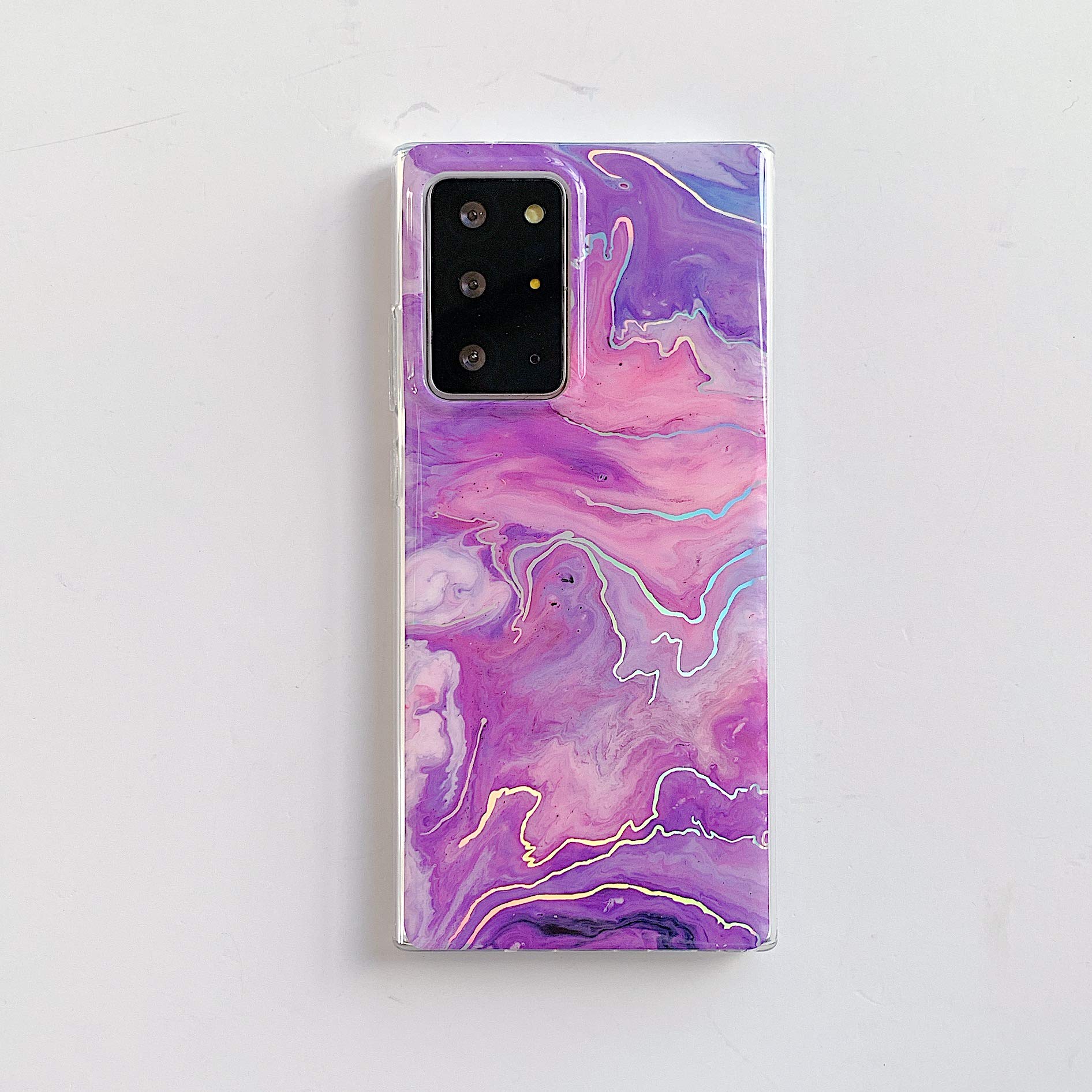NC Compatible with Galaxy Note 20 Ultra Case Marble Phone Case for Women Girls Sparkle Glitter Slim Fit Silicone TPU Bumper Shockproof Protective Cover Case for Galaxy Note 20 Ultra-Pink