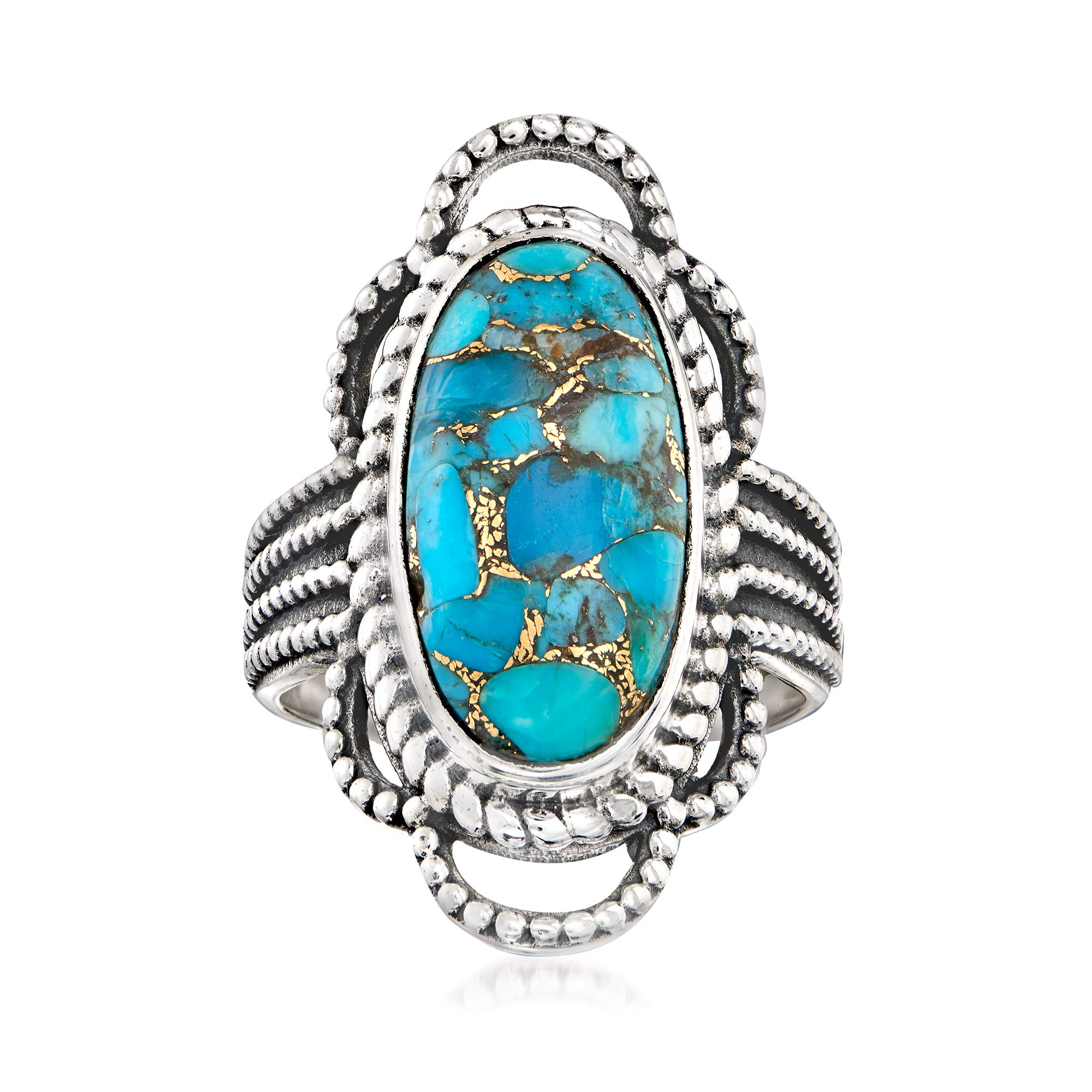 Ross-Simons Turquoise Ring in Sterling Silver. Size 7