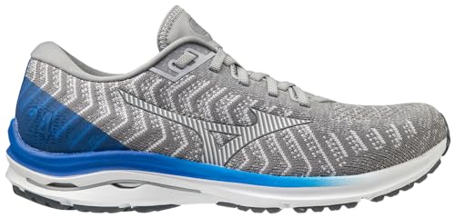 Mizuno Men's Wave Rider 24 WAVEKNIT Running Shoe, Frost Greywhite, 12.5 D US