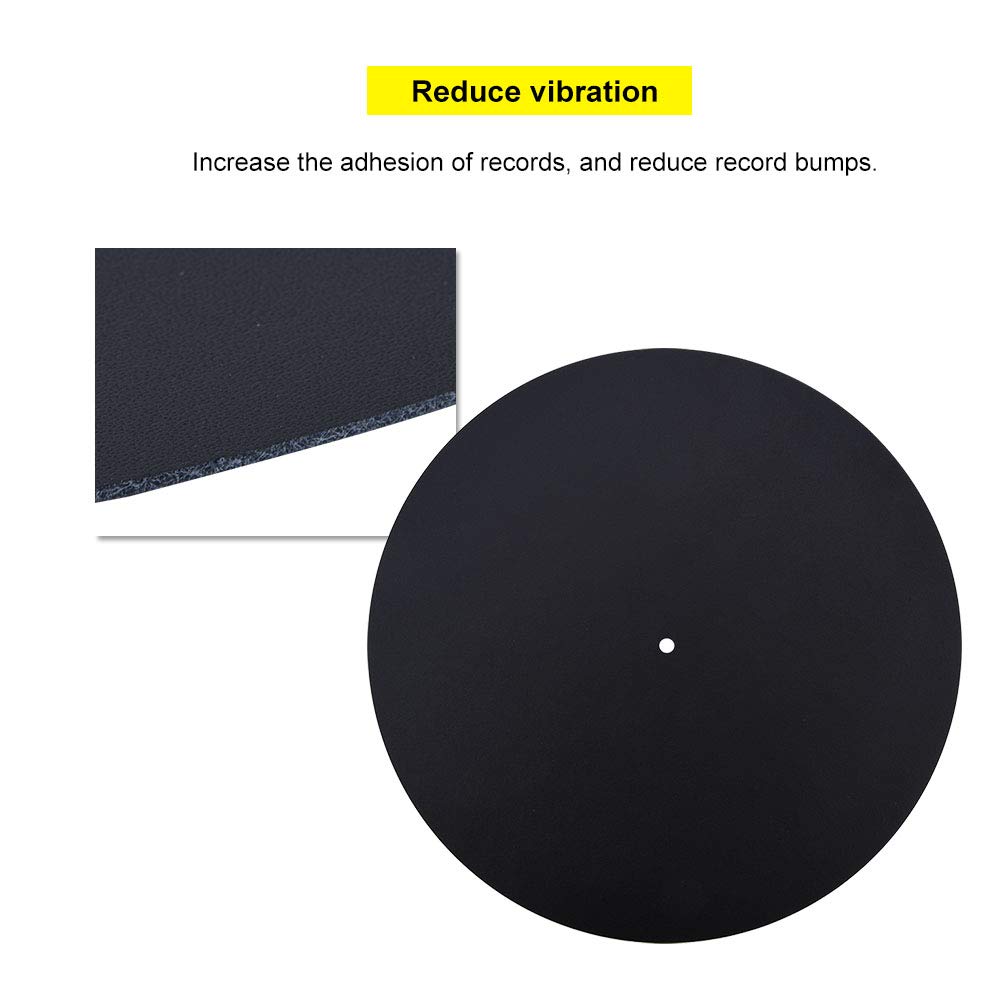 Tgoon Record Pad, Soft Turntable Leather Platter Pad Multifunctional Record Mat Slipmat for Reduce Vibration for Pad Felt(Thickness 1.5MM)