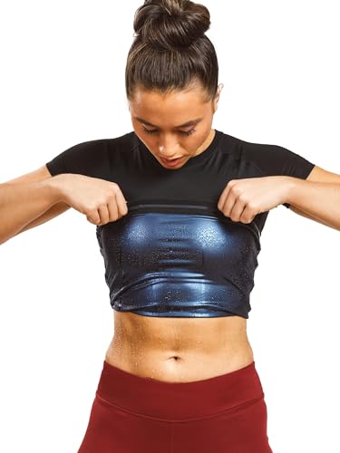 Sweat Shaper Women's Athletic Tee, Short Sleeve High-Performance Compression T-Shirt, Performance Baselayer Workout Shirt (Black, 3X-Large)