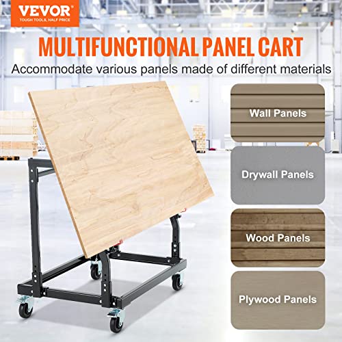 VEVOR Material Mate Panel Cart and Shop Stand, 4 x 4β Smooth Rolling Casters, Adjustable Width 22''-30-1/4'', Rigid Iron Frame Construction Plywood Cart, Mobile Workbench for Tools and Accessories