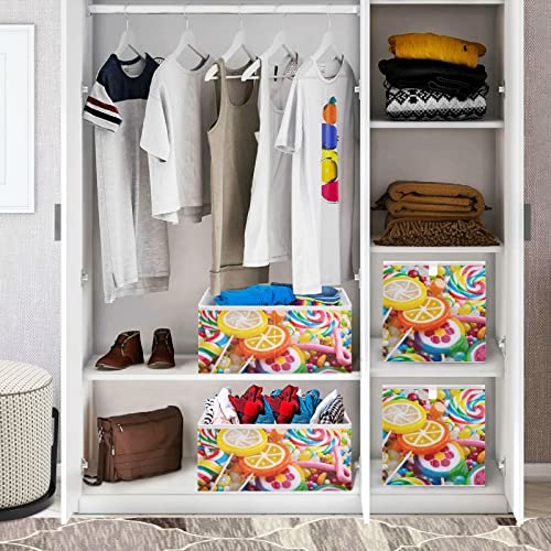 Round Candy Storage Basket Storage Bin Rectangular Collapsible Shelves Basket Shelves Cloth Baskets Organizer for Boys Girls Toys