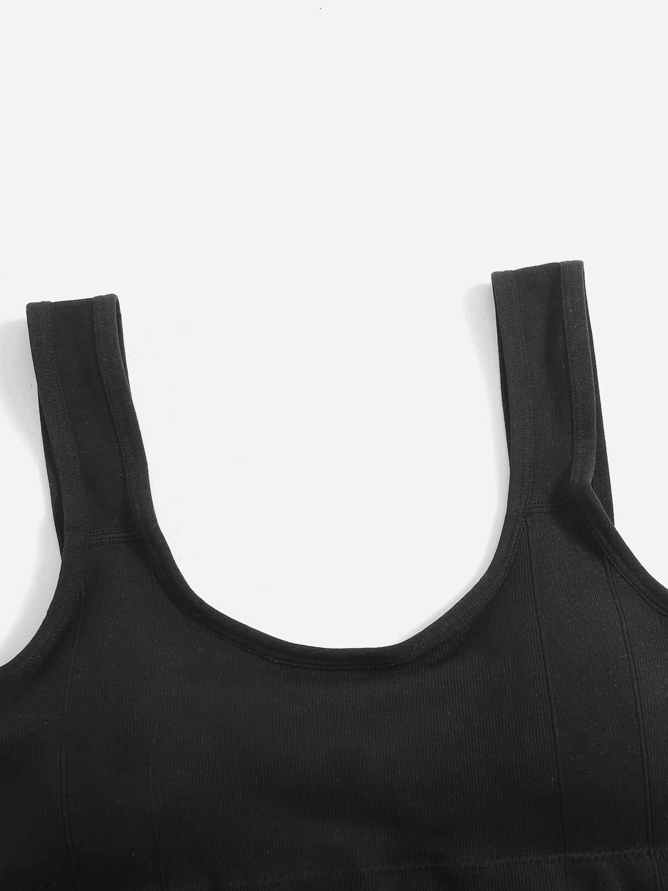Verdusa Women's 3 Pack Ribbed Sports Bra High Support Athletic Workout Yoga Bra Multicolor C M