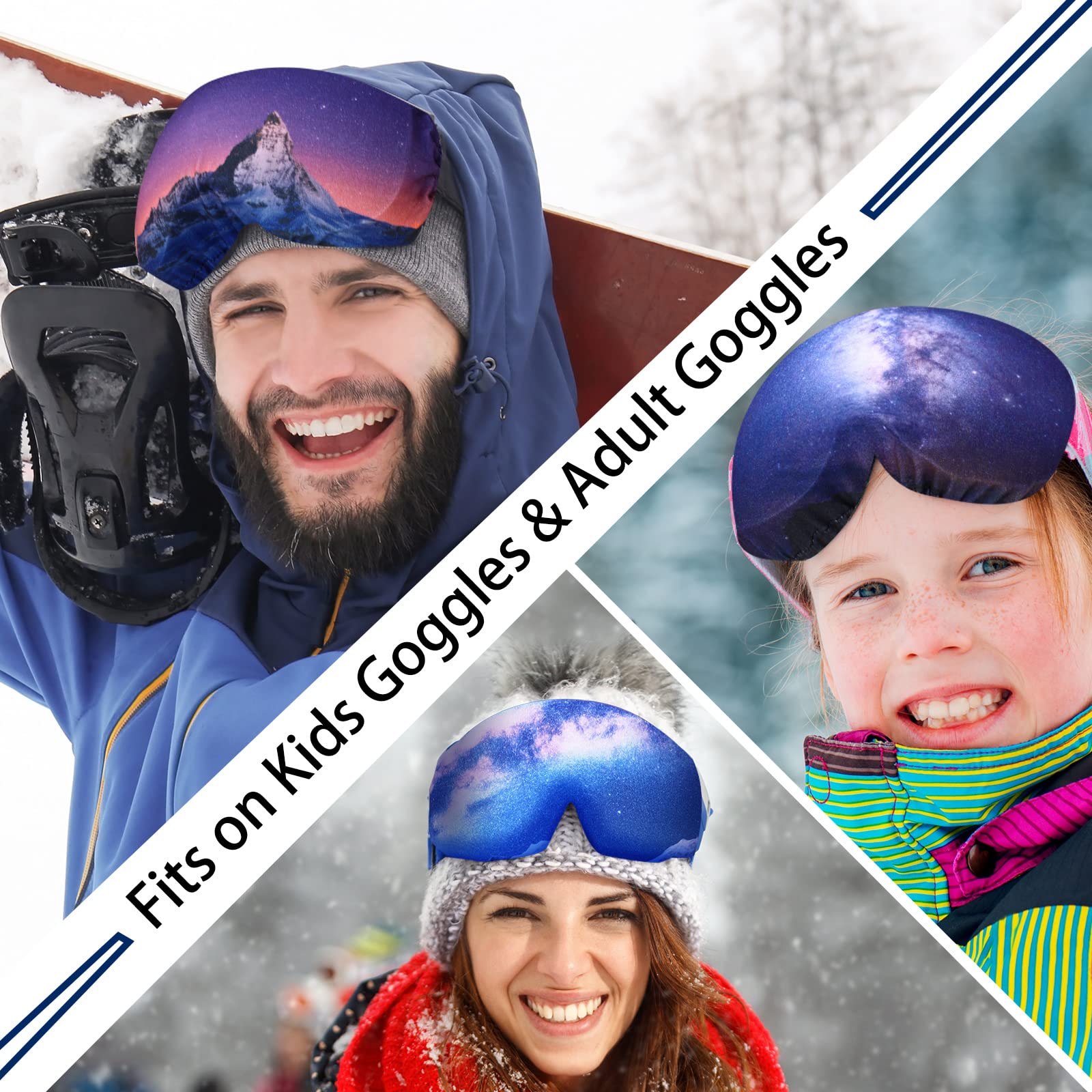 Ski Snowboard Goggle Cover Sleeve, Goggle Cover Microfiber Protective Lens Scratch Dust Protection for Travel Apres (Night Sky, 6 Pieces)